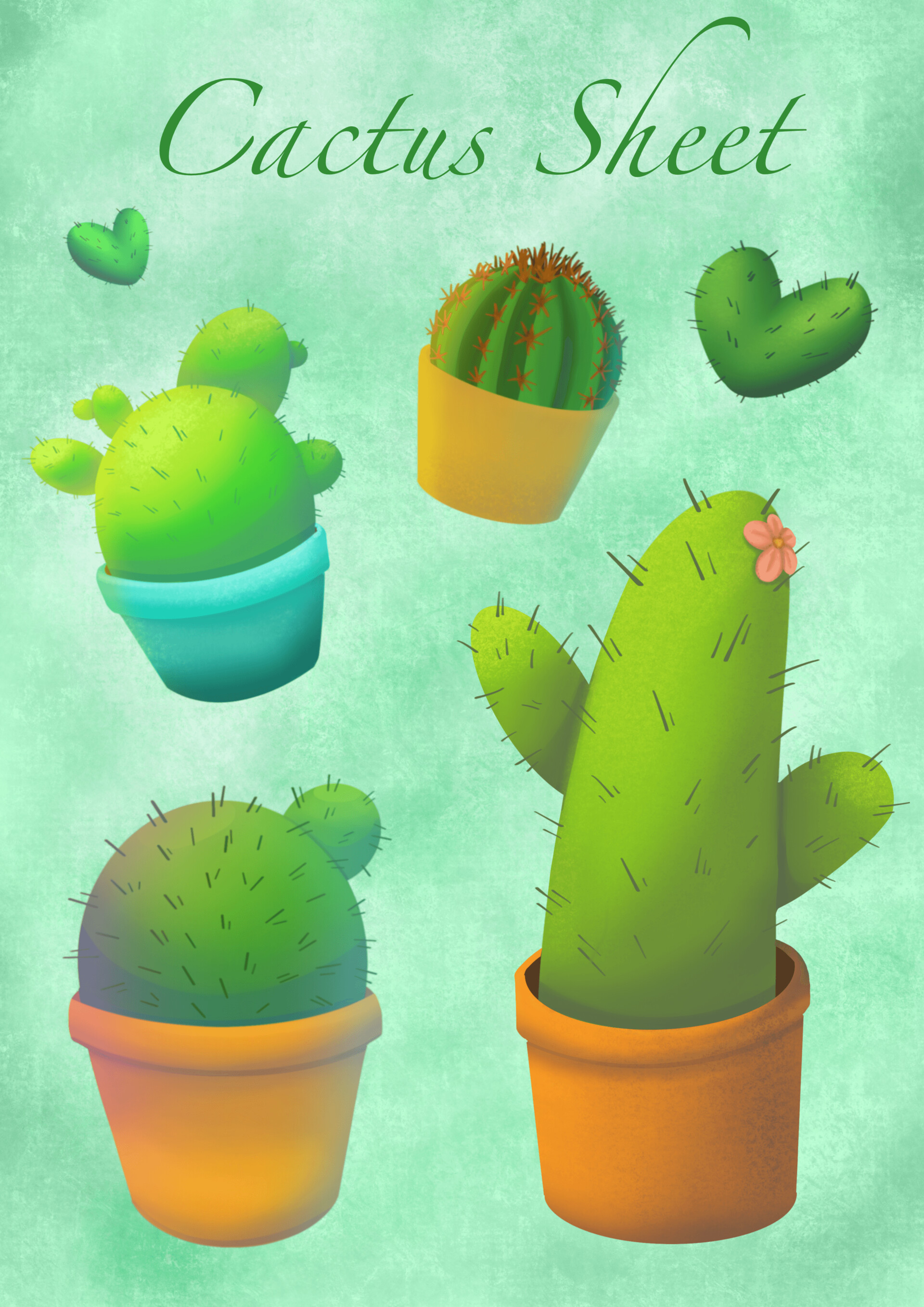 ArtStation - Cactus Sticker Sheet