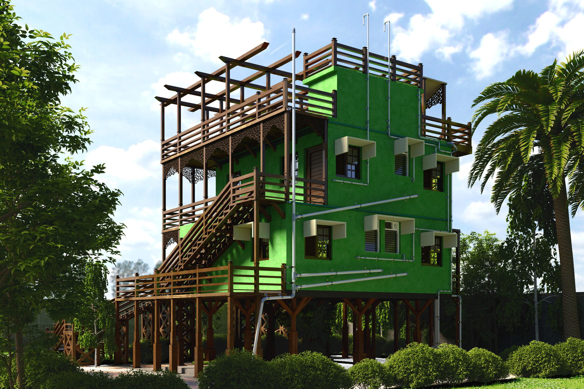 ArtStation - Beach House Back View