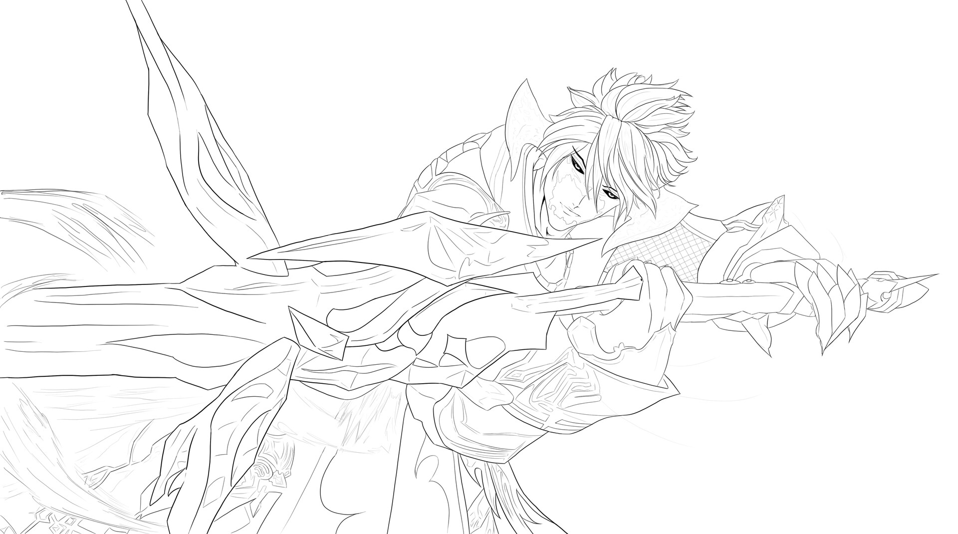 ArtStation - FF14 Raen Lineart