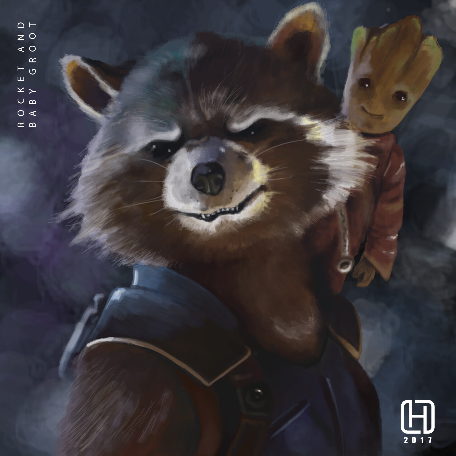 ArtStation - Rocket And Baby Groot