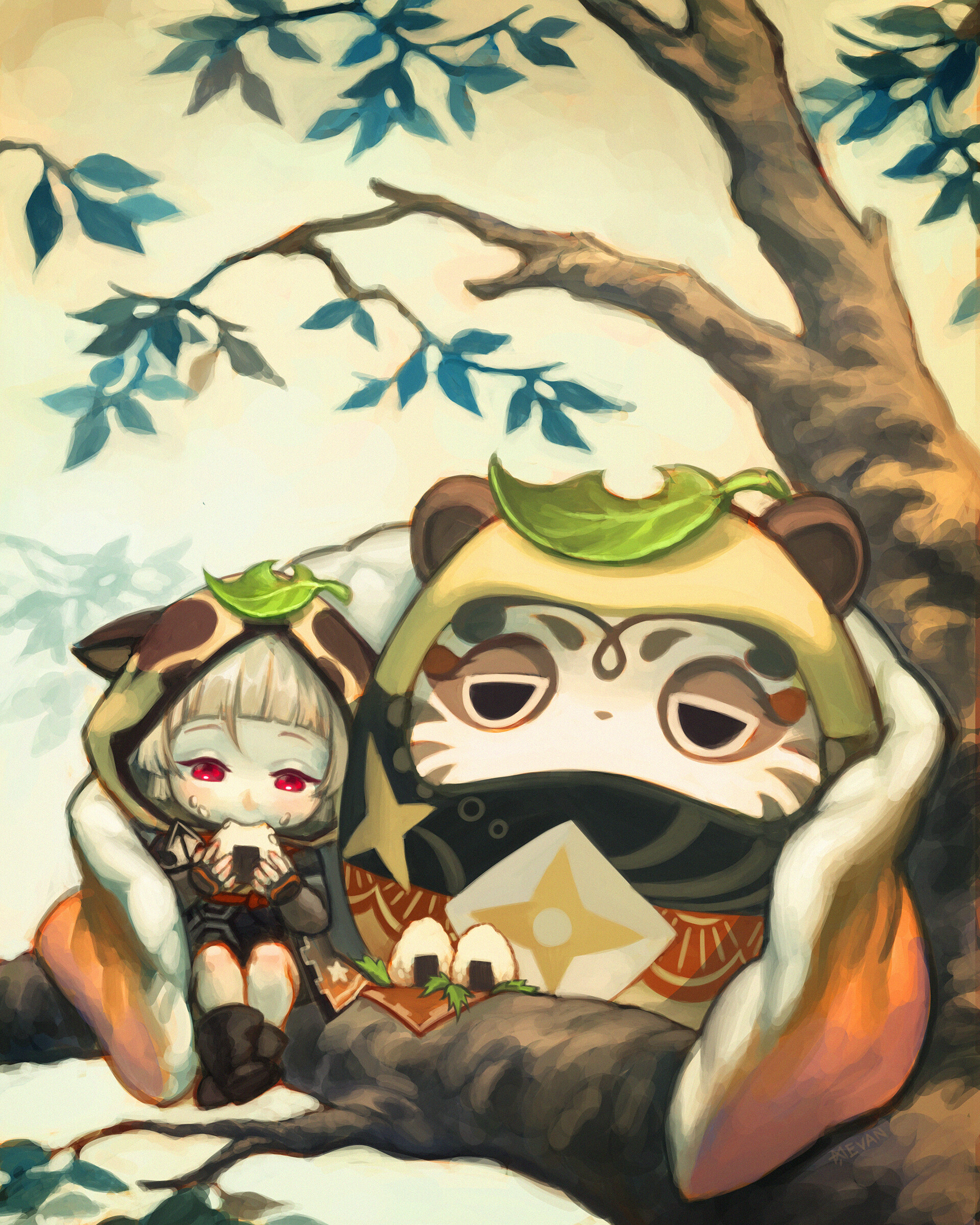 ArtStation - Snack time with Muji-Muji Daruma!