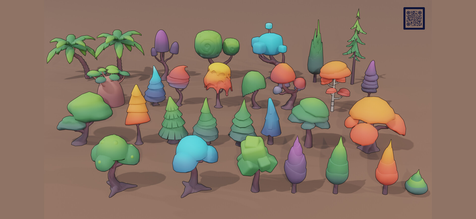 ArtStation - Stylized Low Poly Trees Pack 01
