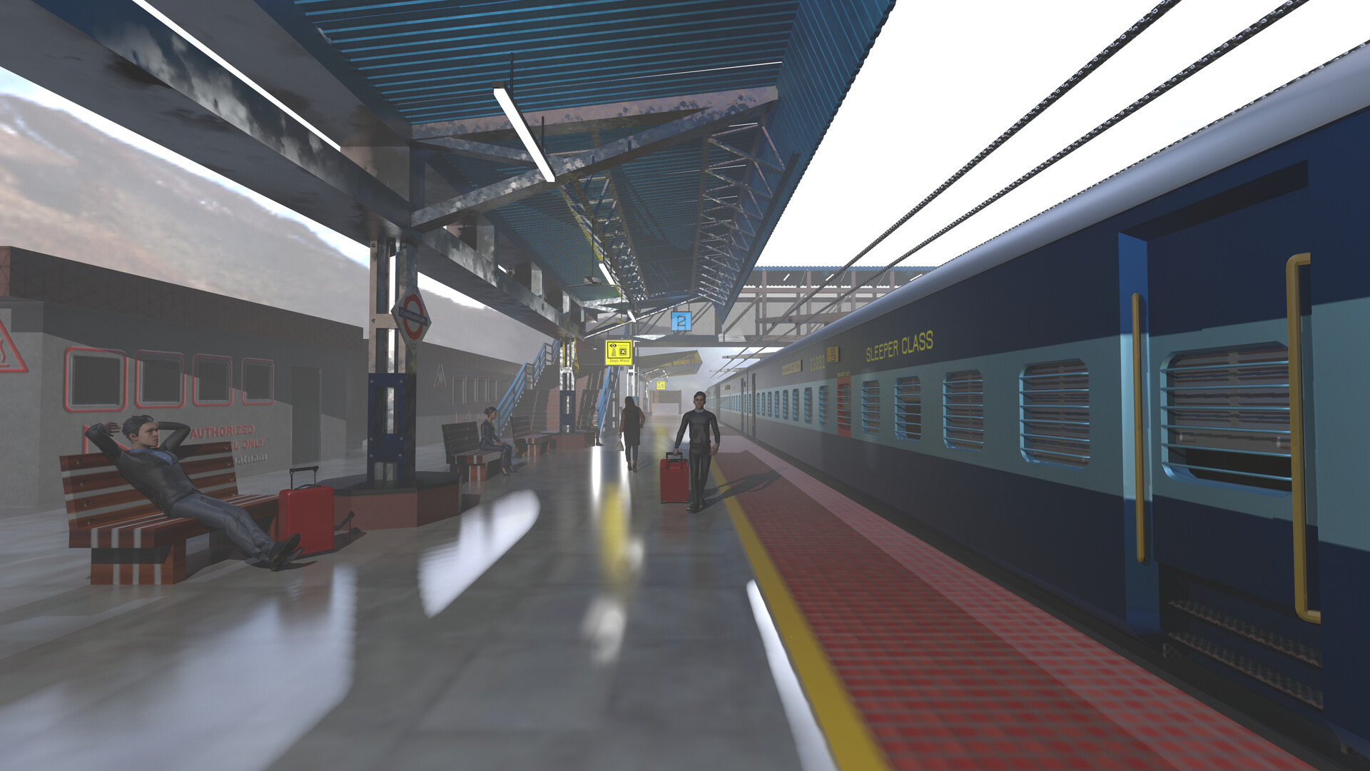 Railway Station Scene