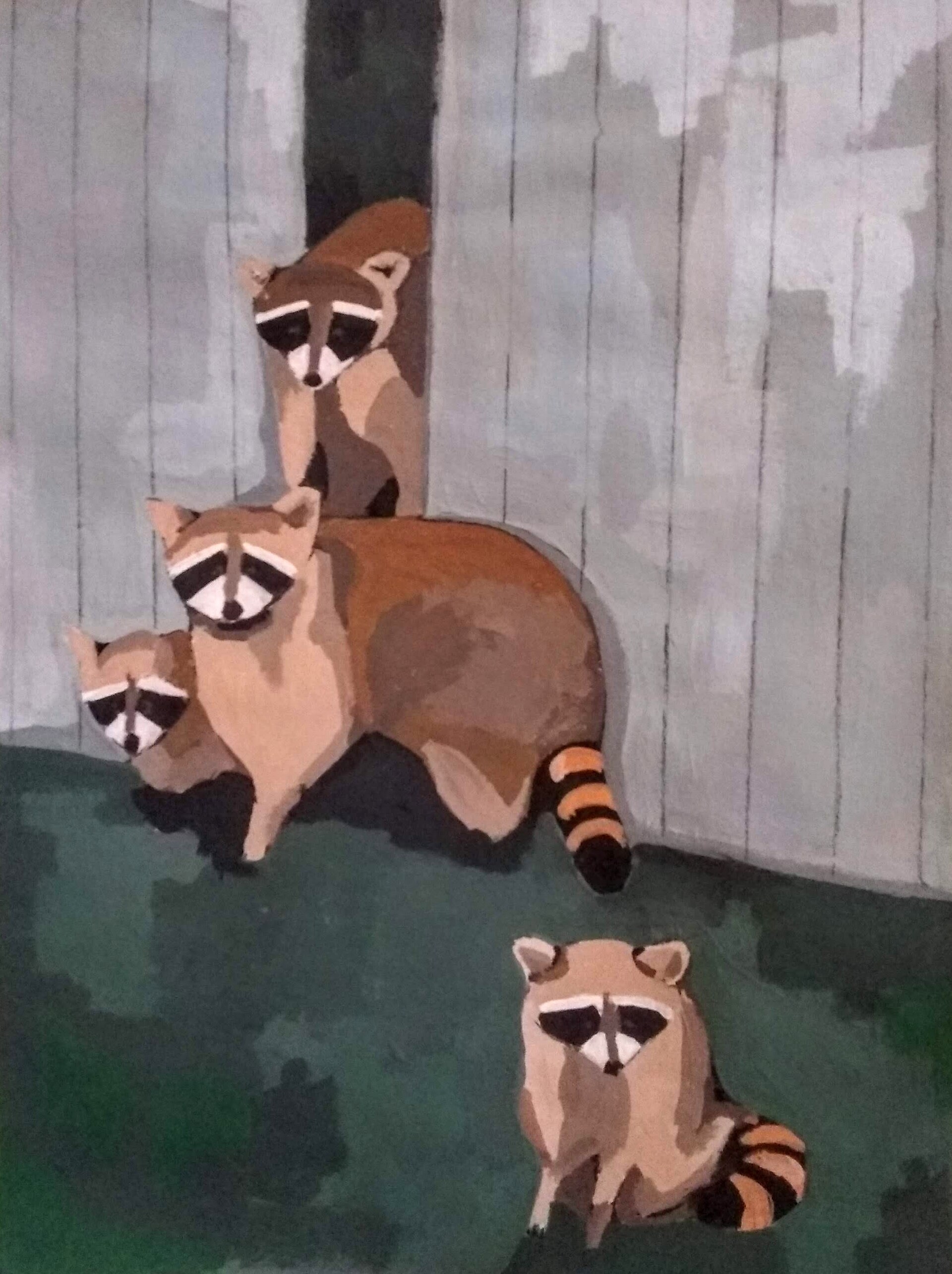 ArtStation - Raccoon family
