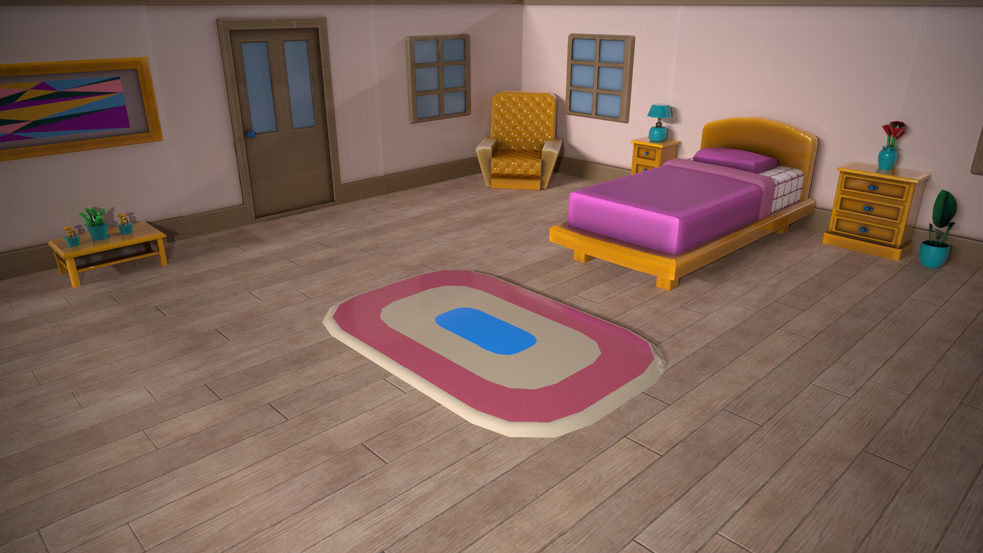 ArtStation - Low poly room