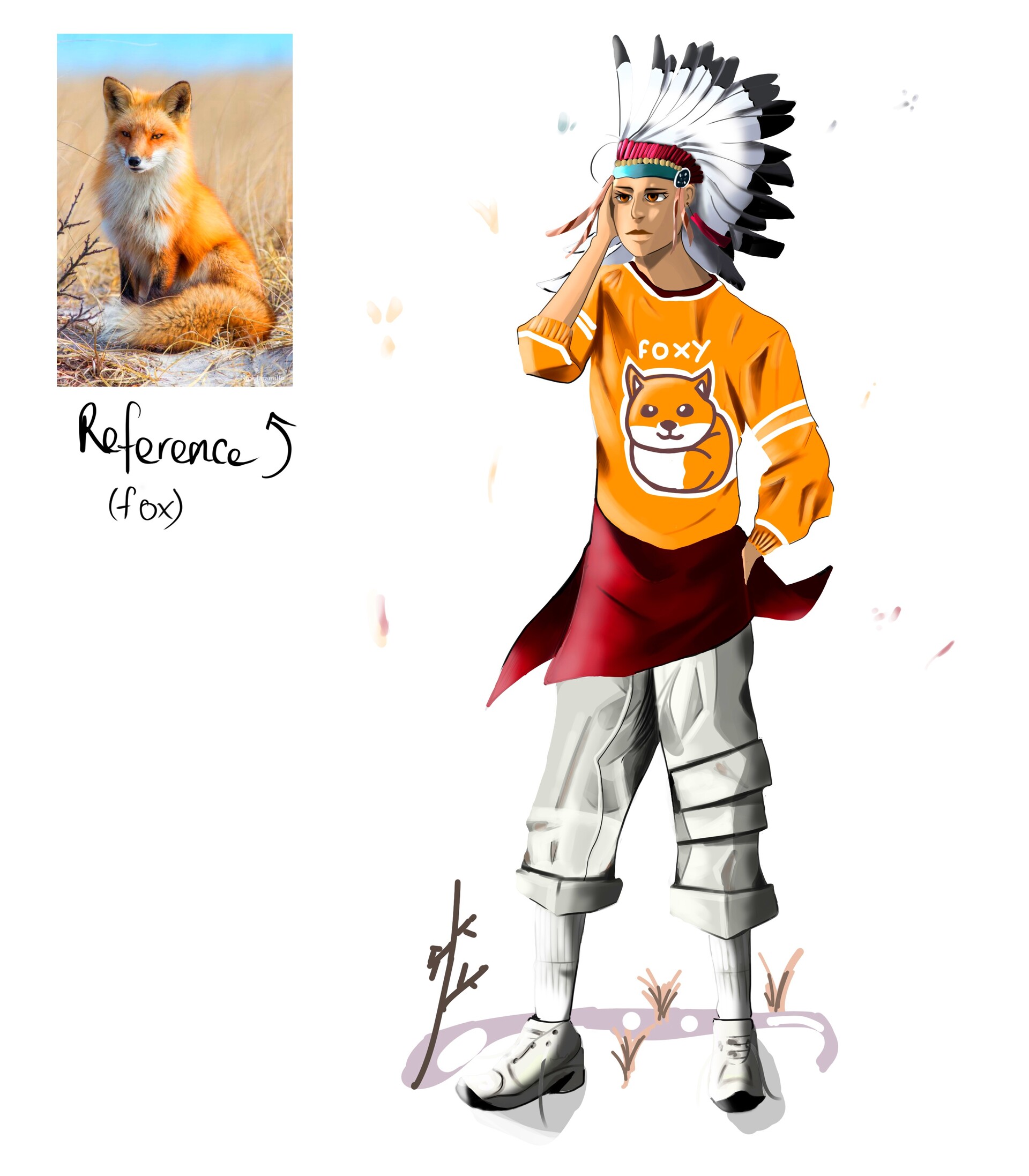 ArtStation - character design using fox as reference