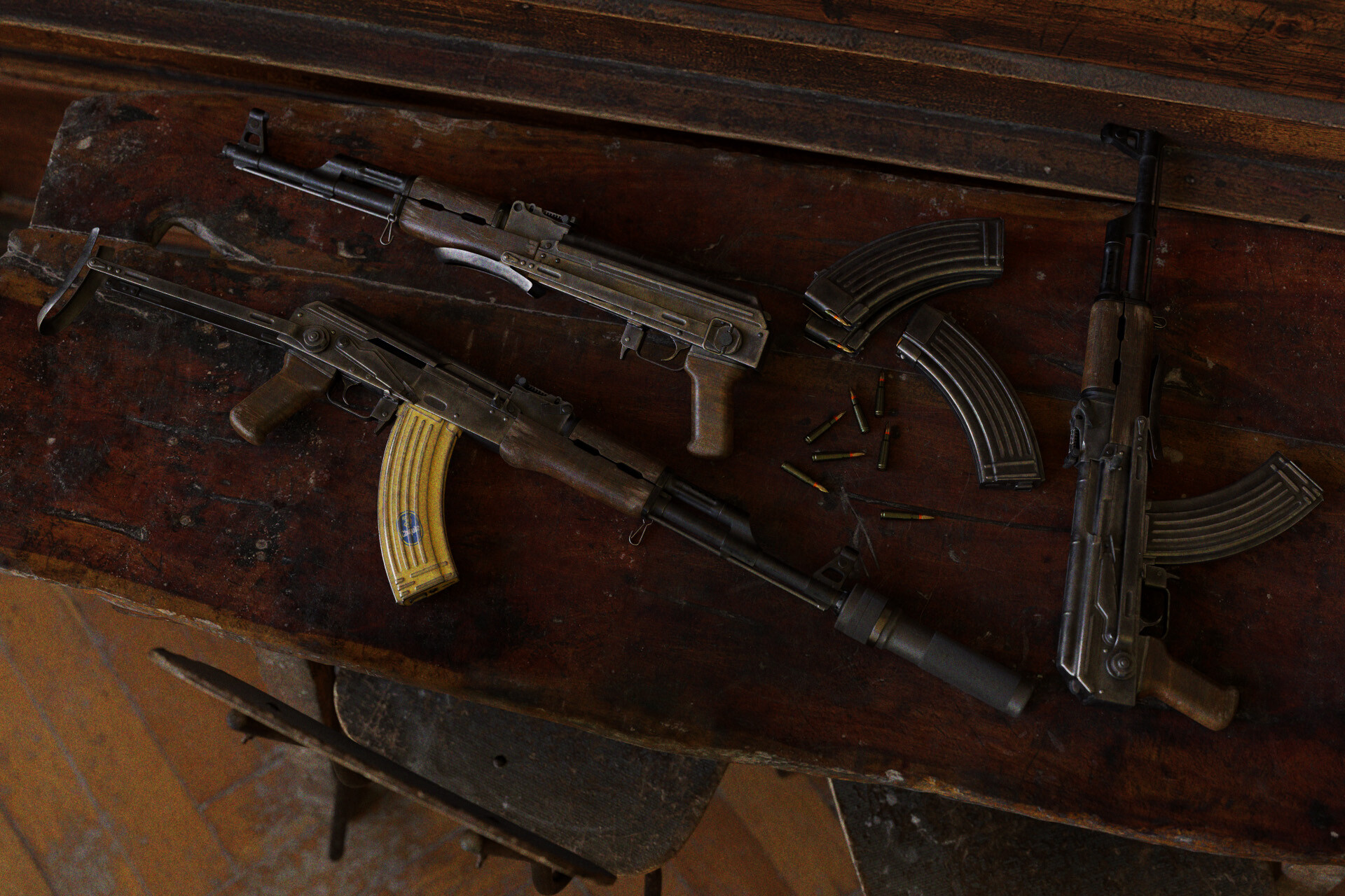 Alexander Thieme - AK w/ folding stock and supressor