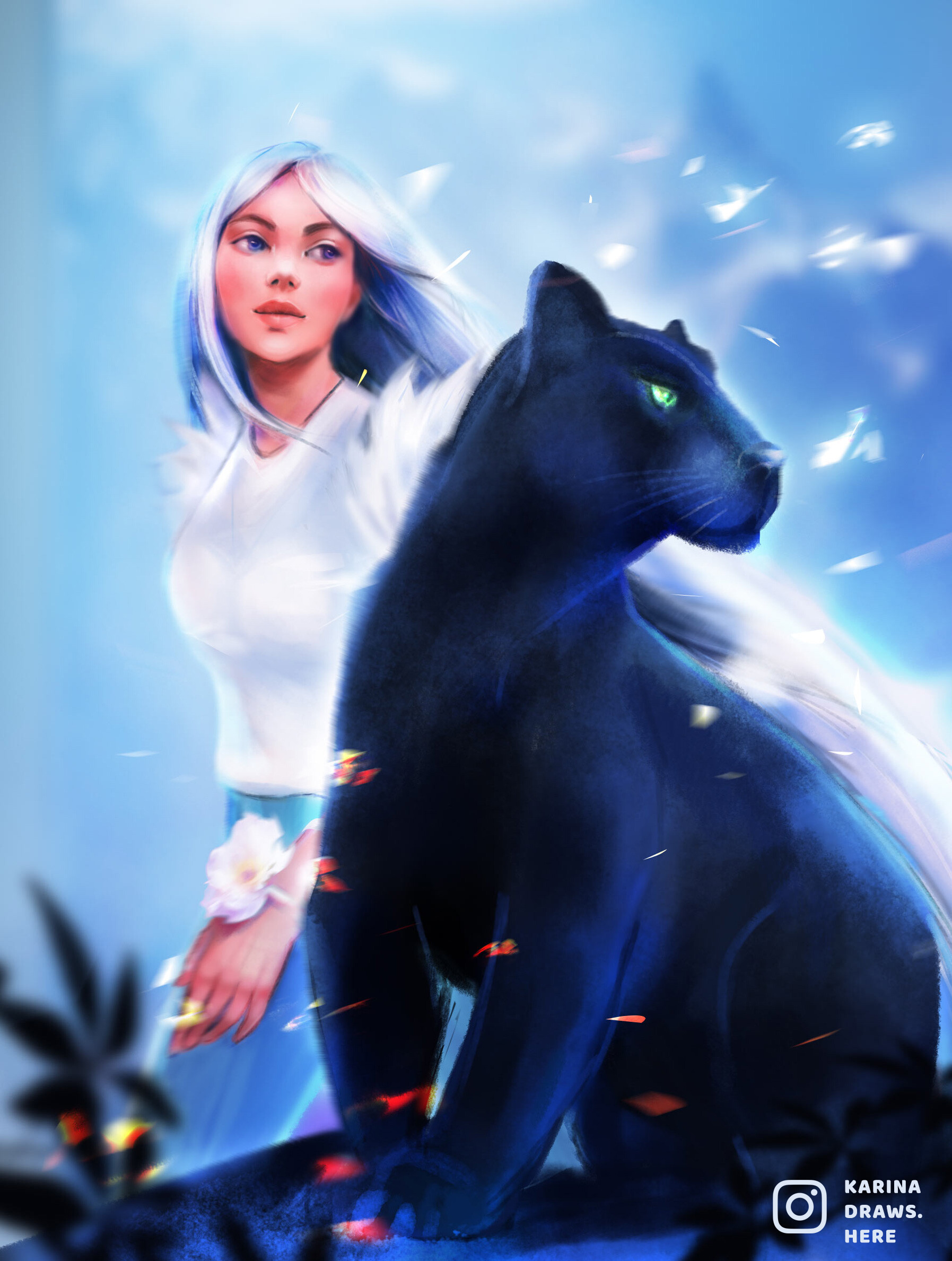 ArtStation - A girl with a panther