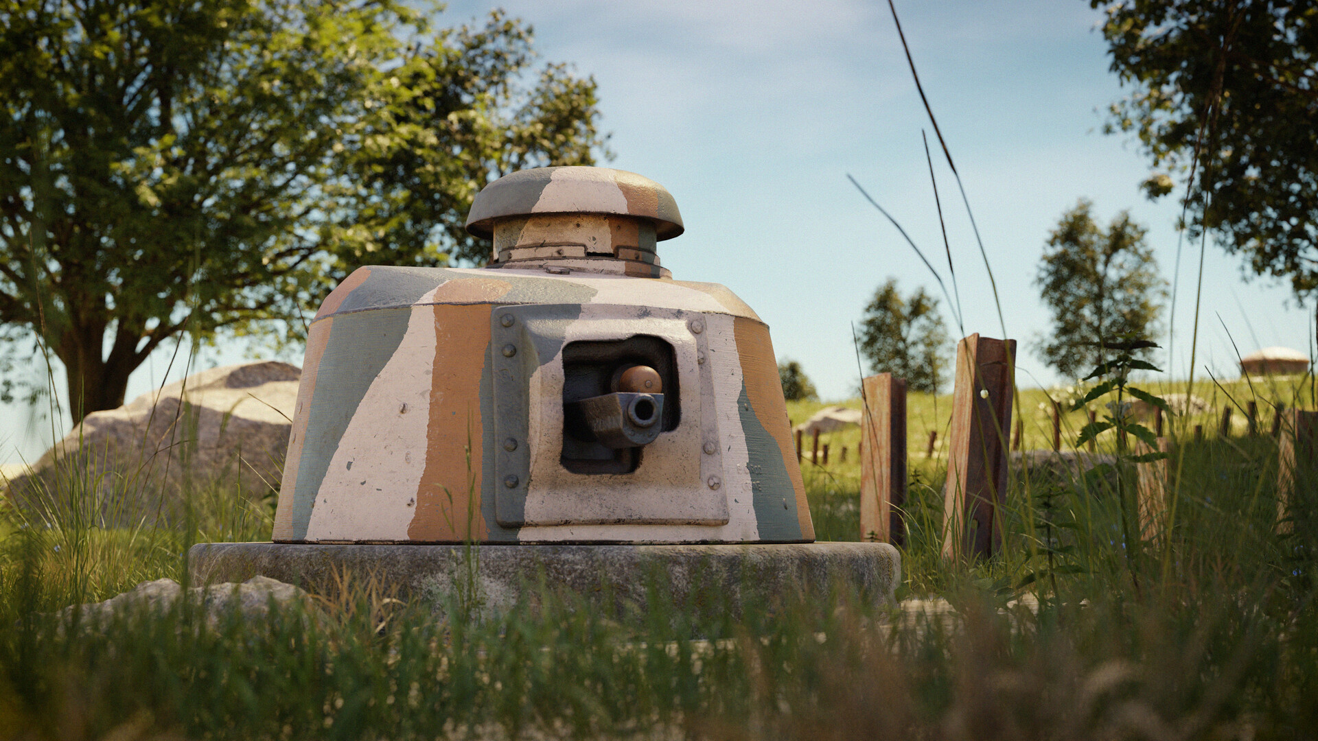 ArtStation - Maginot Line Buried FT-17 Tank Turret / Battle of France WW2