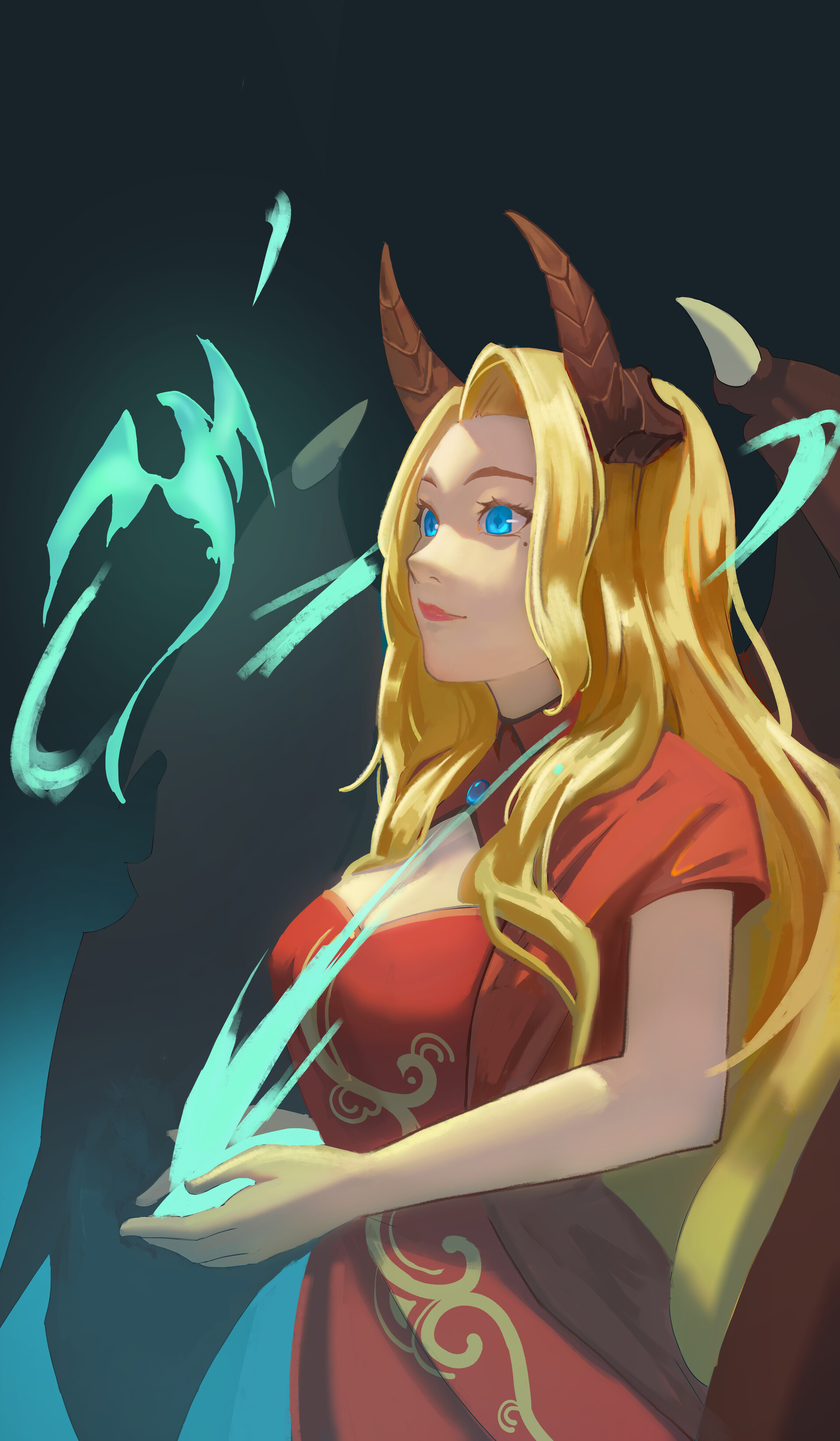 ArtStation - Blond Dragon Girl