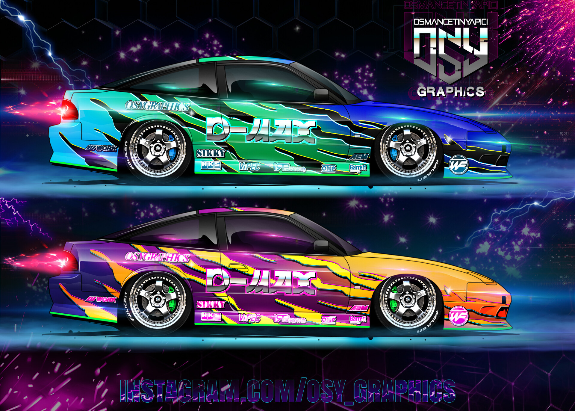 ArtStation - Silvia s13 180sx jdm style livery design