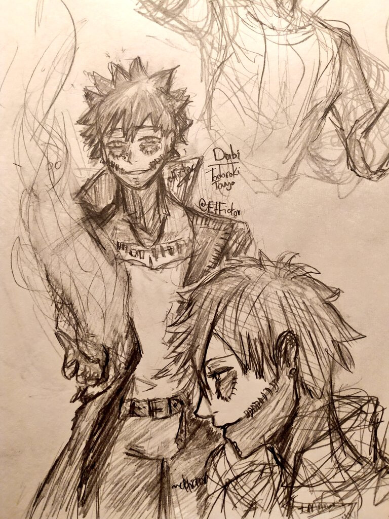 ArtStation - Sketch + Study on MHA character "Dabi"