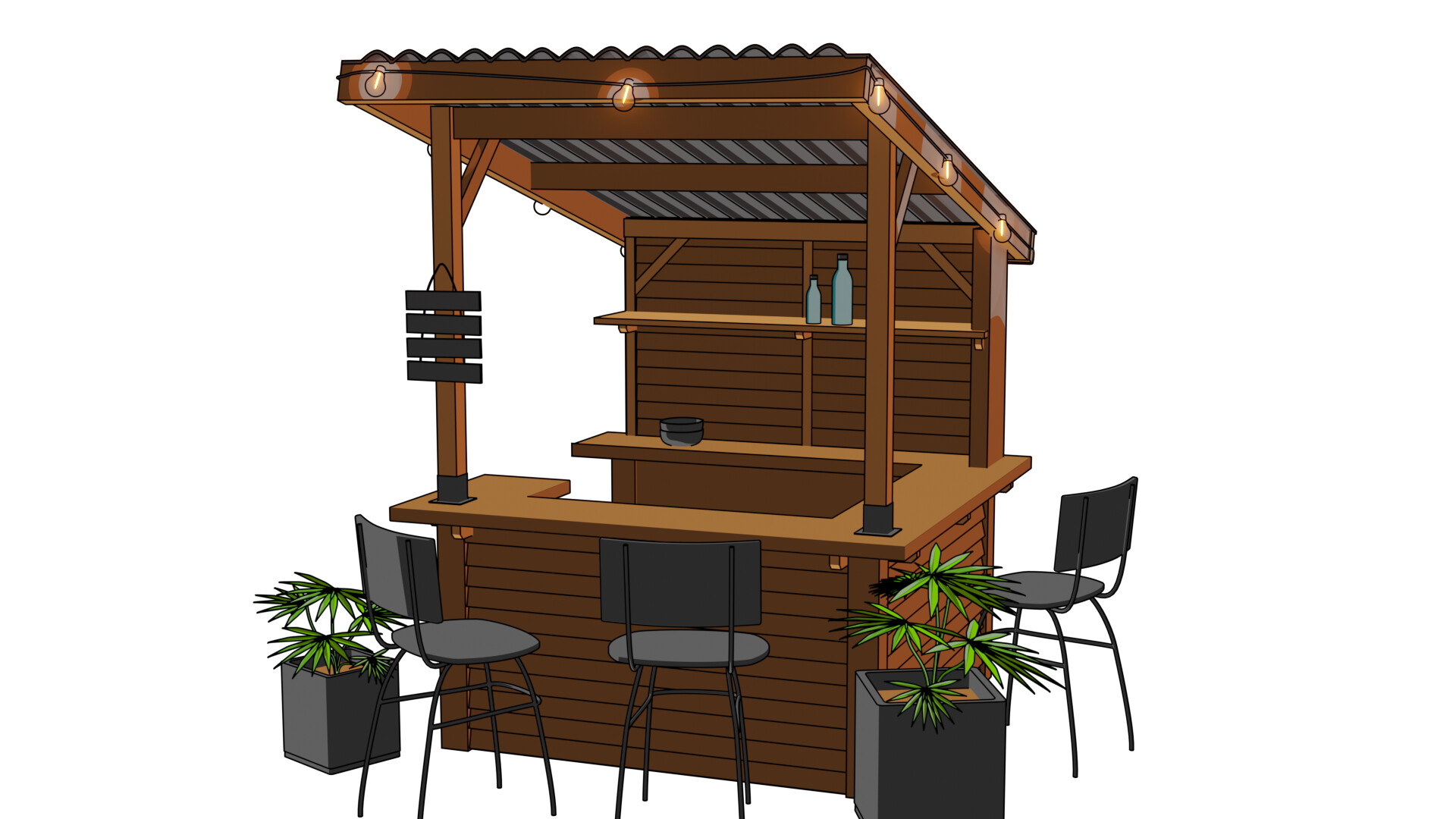 Jamie W - Cell-shaded Outdoor Bar