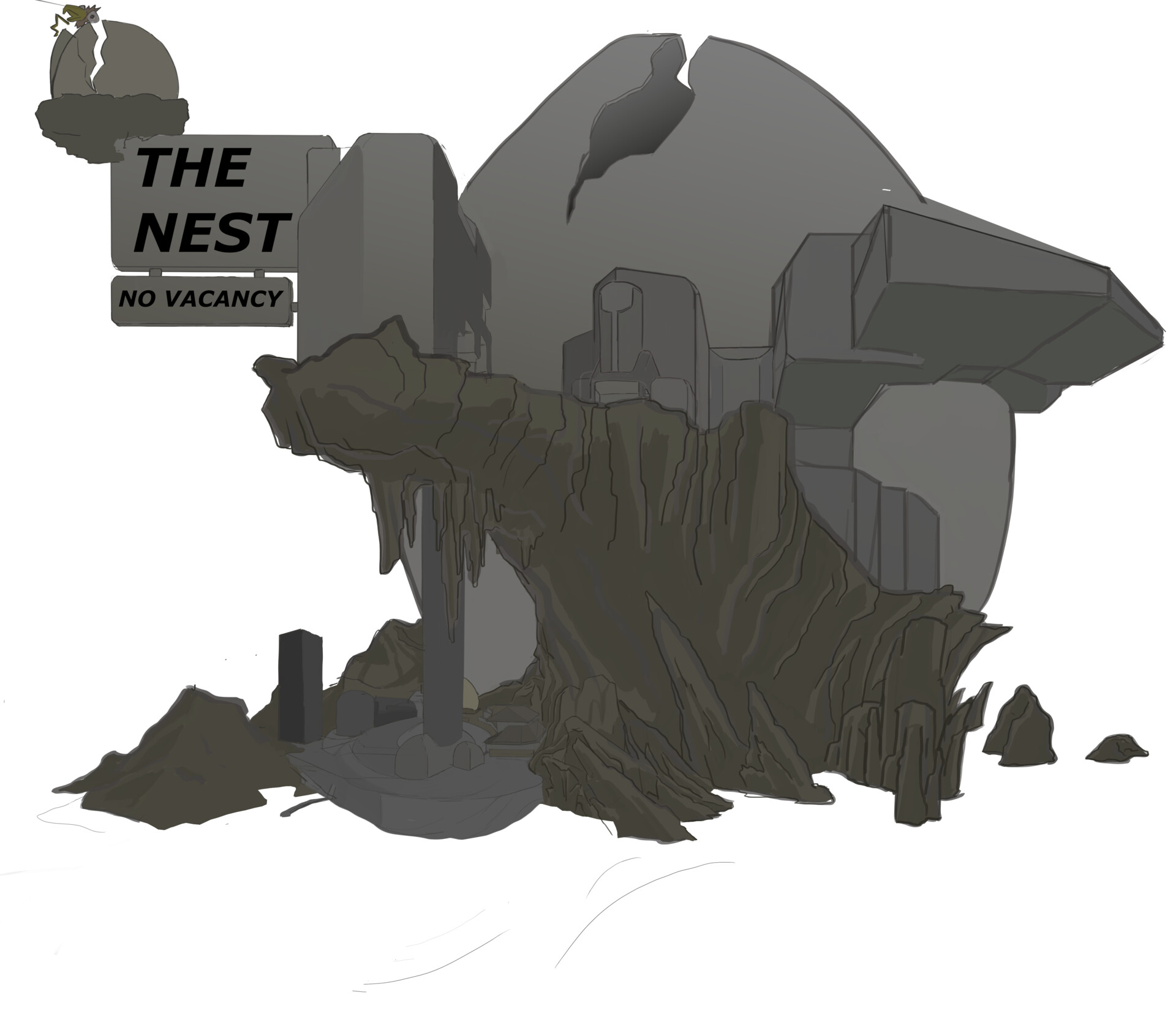 ArtStation - The Nest (trading outpost concept)