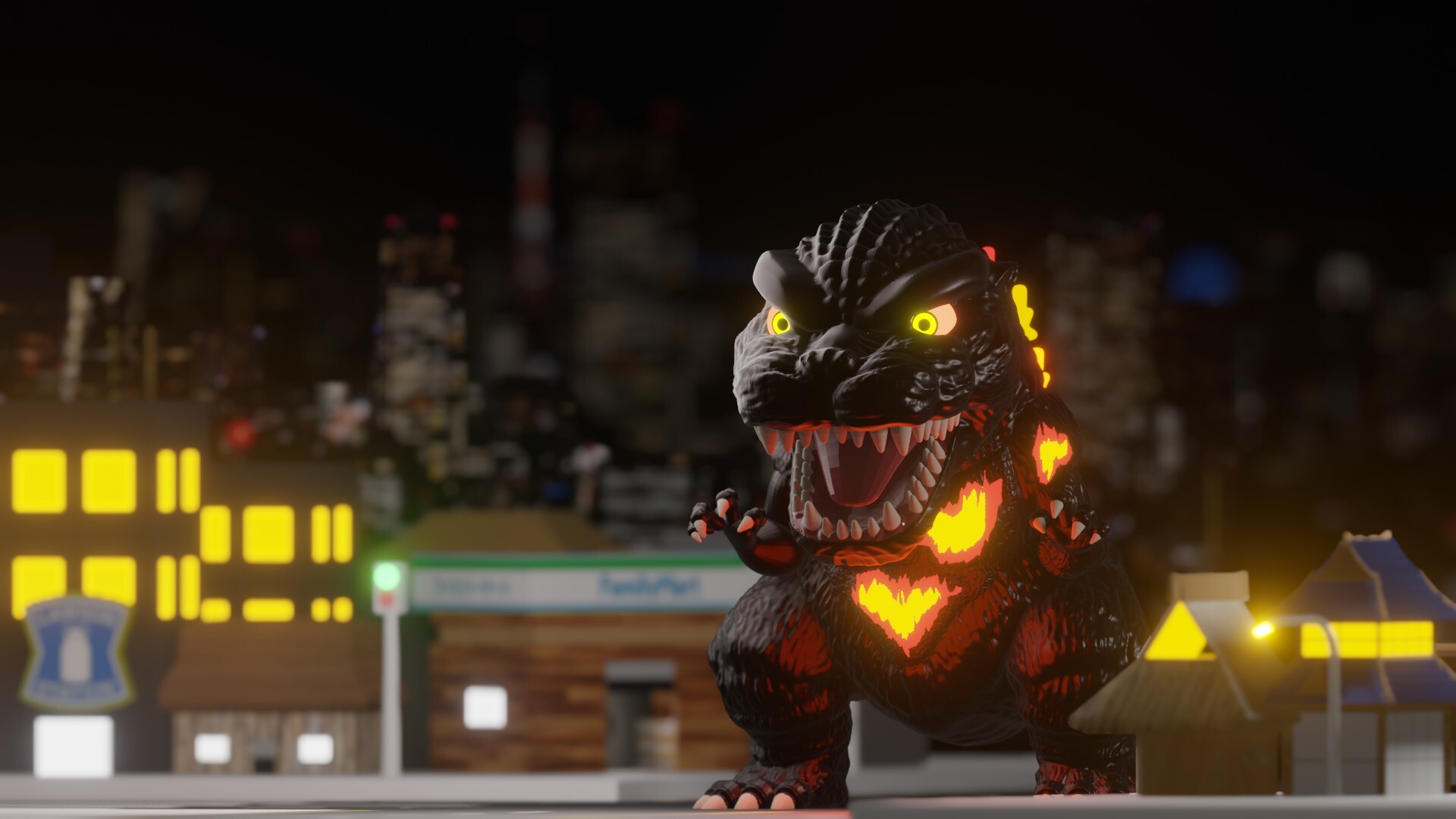 ArtStation - Burning Godzilla 1995 Deforeal Sculpt Diorama