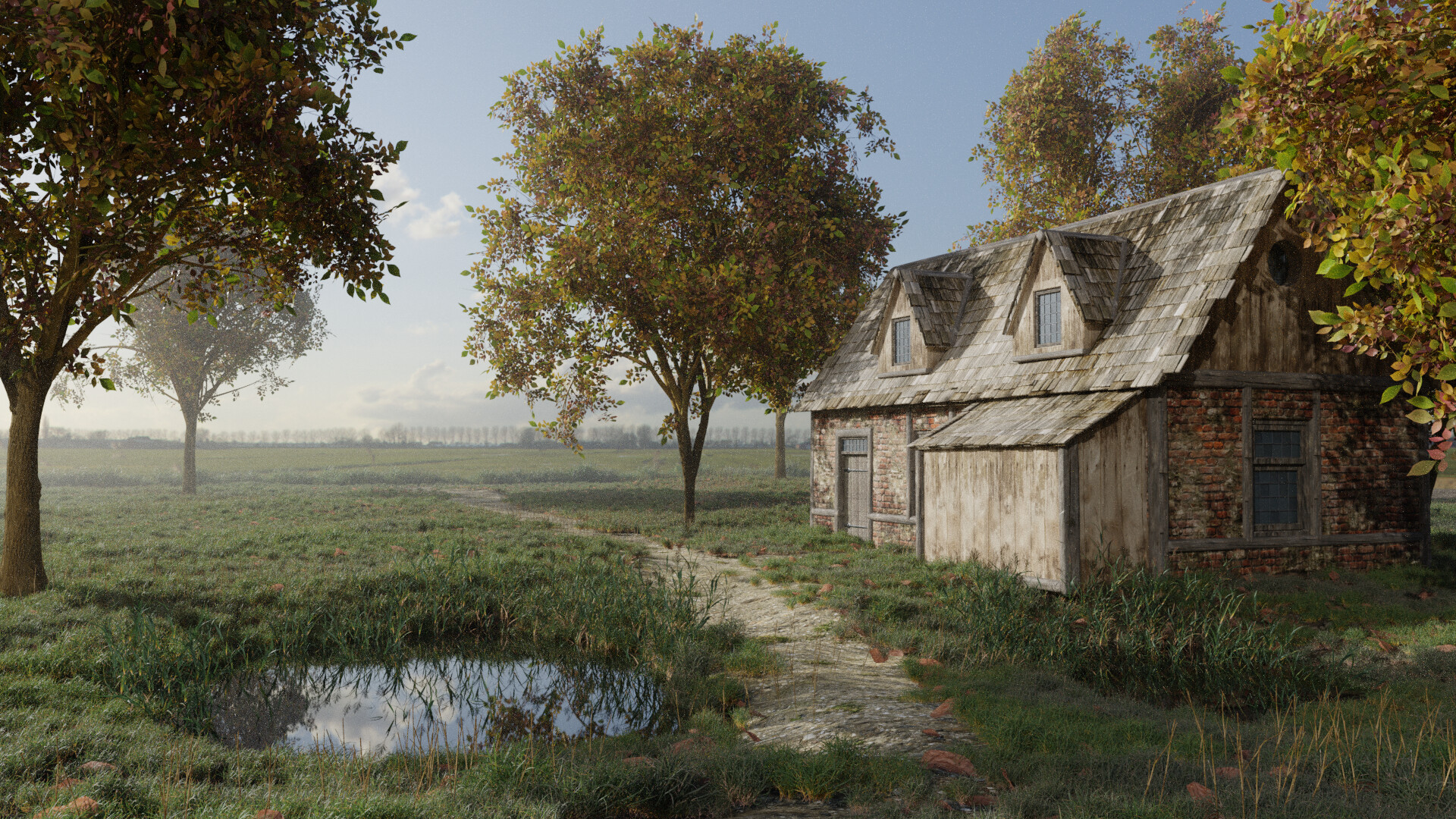 ArtStation - Farm house landscape