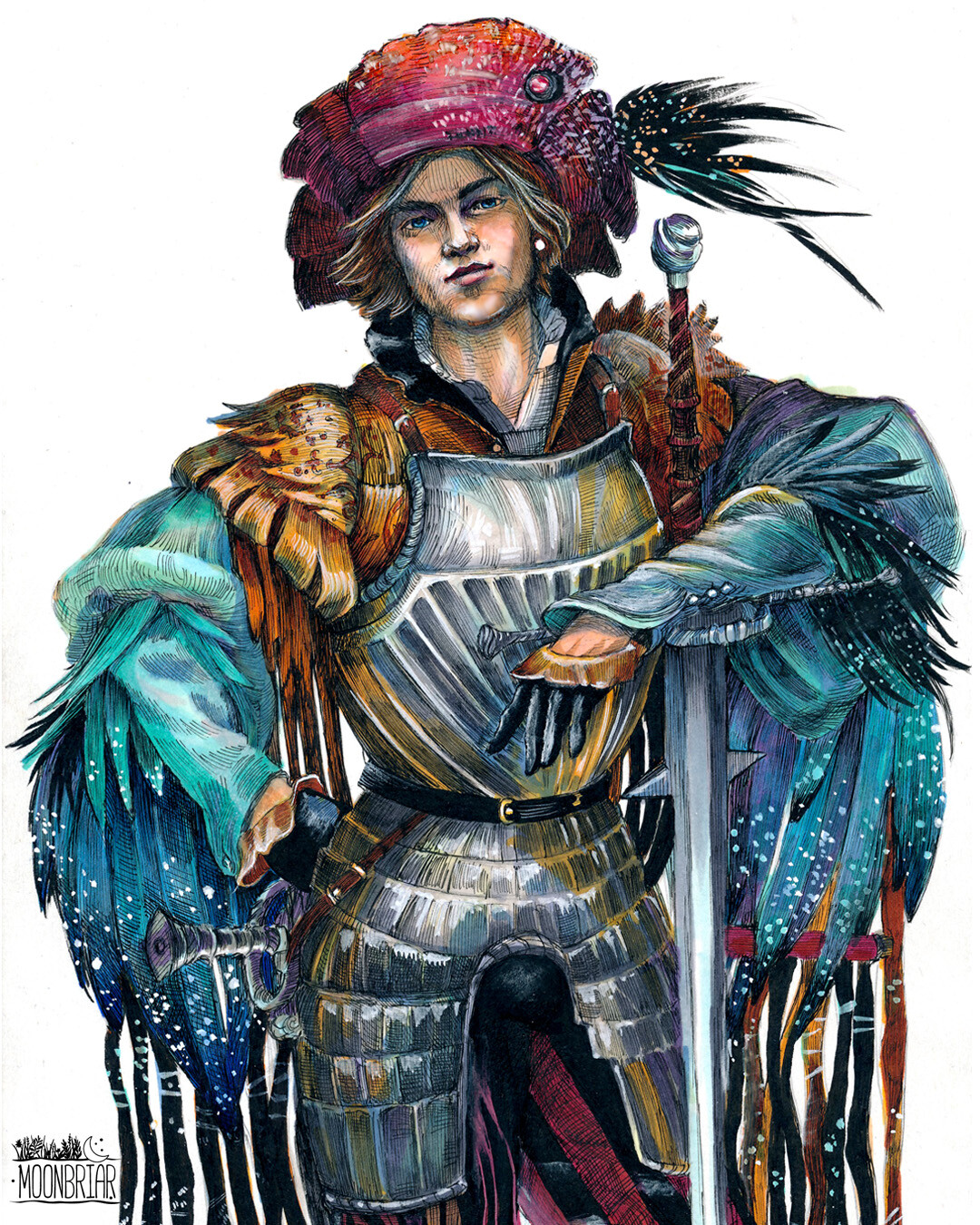 ArtStation - The Kingfisher bird knight