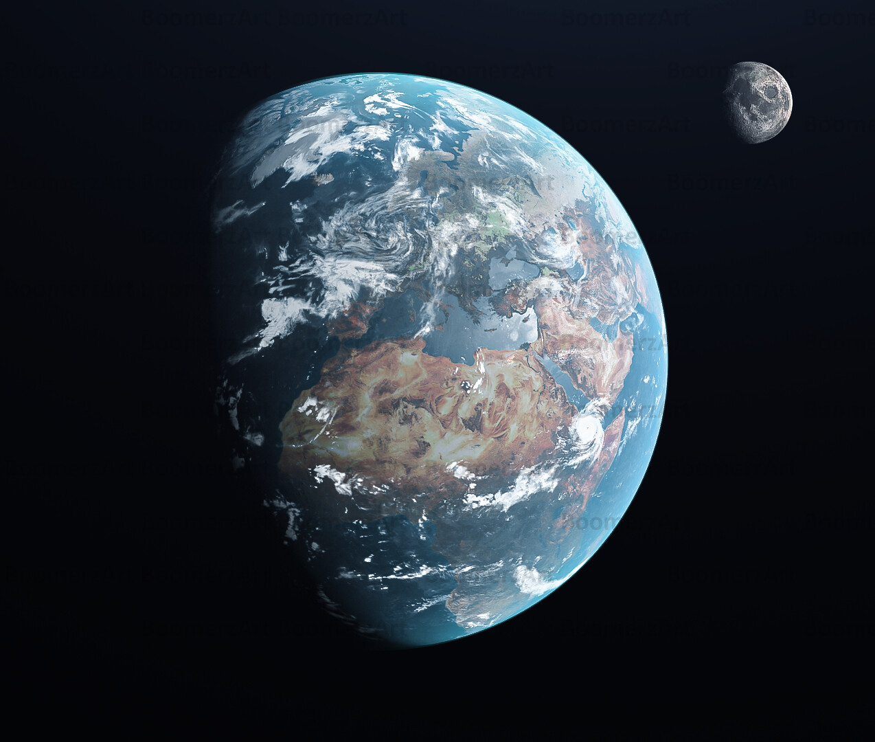 ArtStation - Earth And Moon