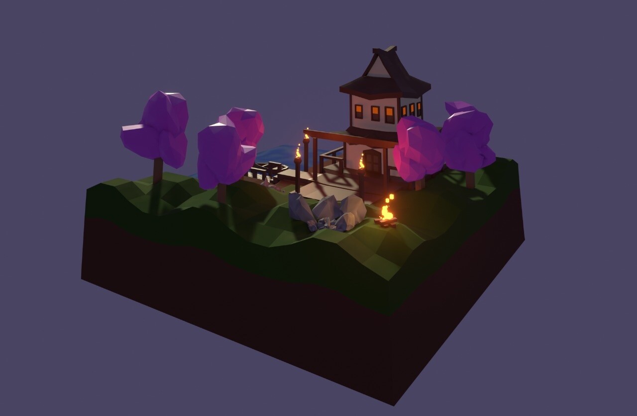 ArtStation - Low.Poly.Japanese.House