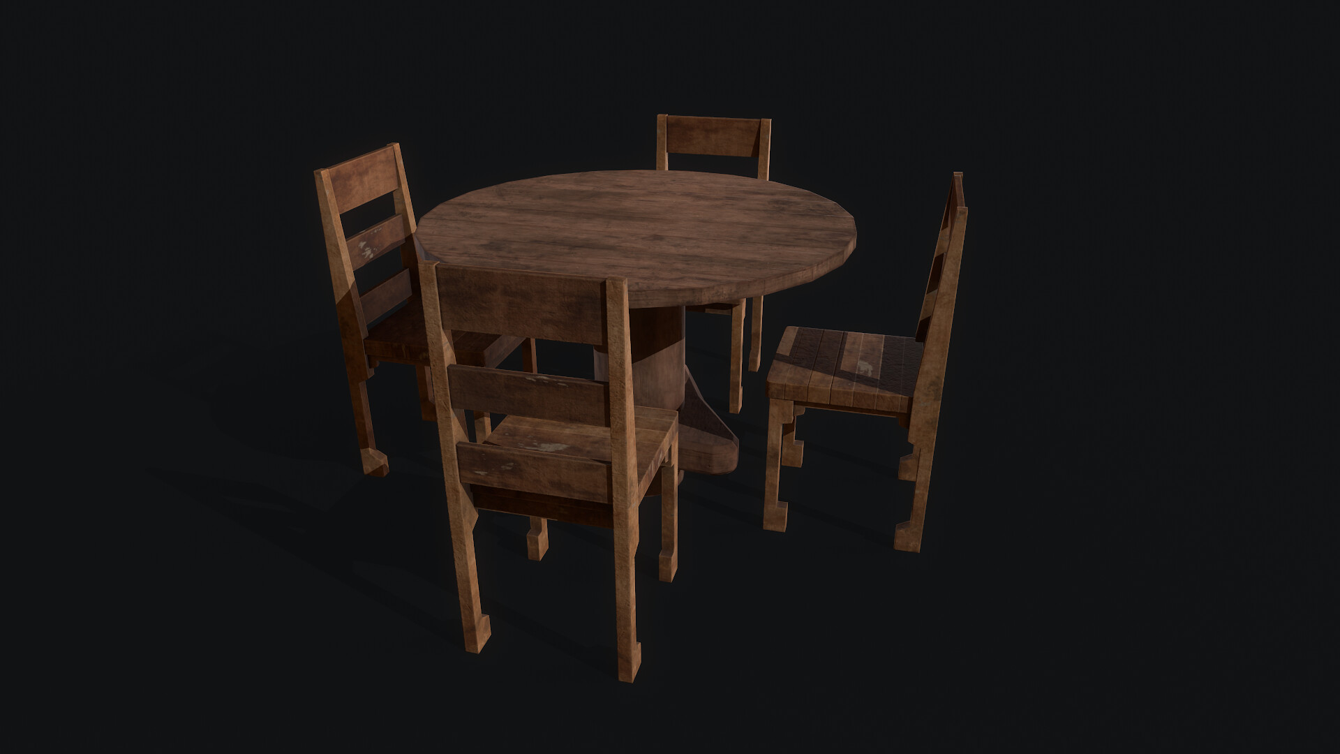 ArtStation - wooden table&chair