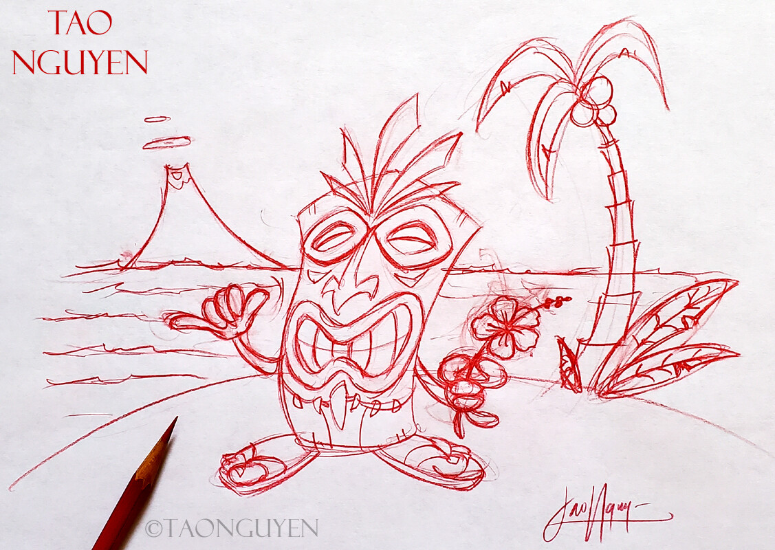 ArtStation - Tao Nguyen's Tiki 2021 Sketch Drawing