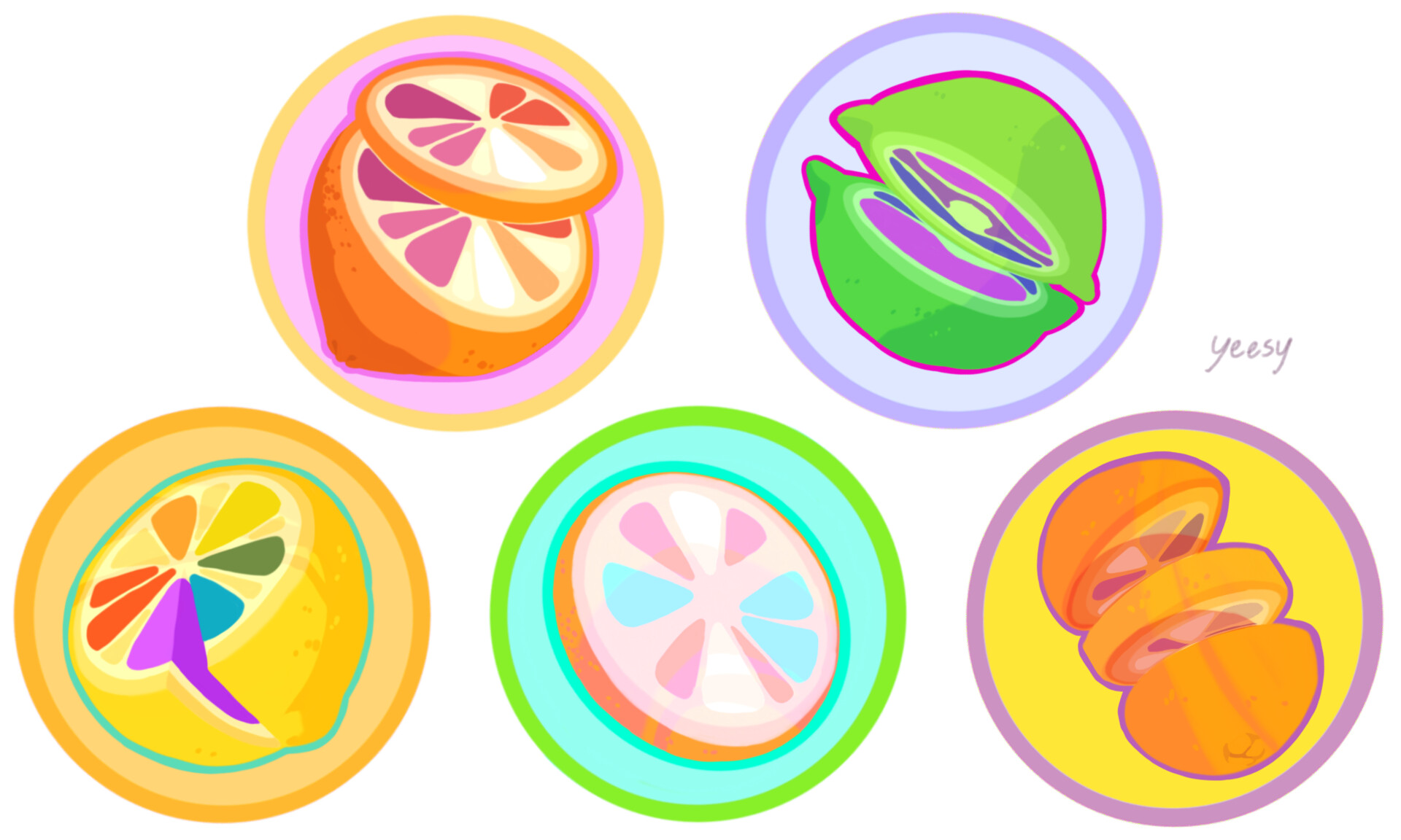 ArtStation - pride fruit badge designs