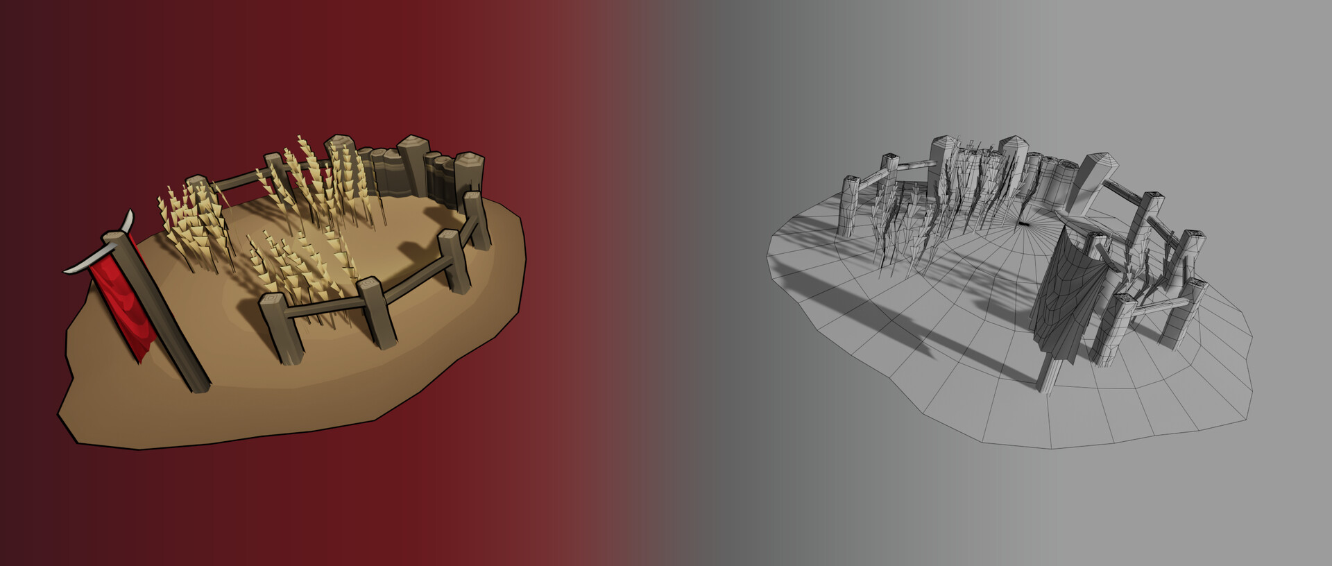 Mystic - Low Poly Orc 3D Farm Structure (Level 1/2/3)