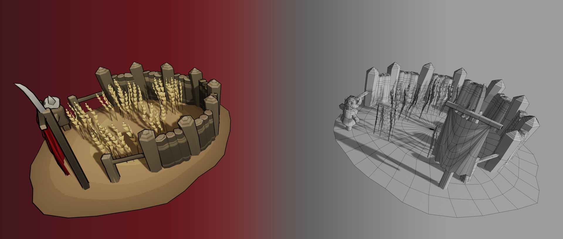 Mystic - Low Poly Orc 3D Farm Structure (Level 1/2/3)