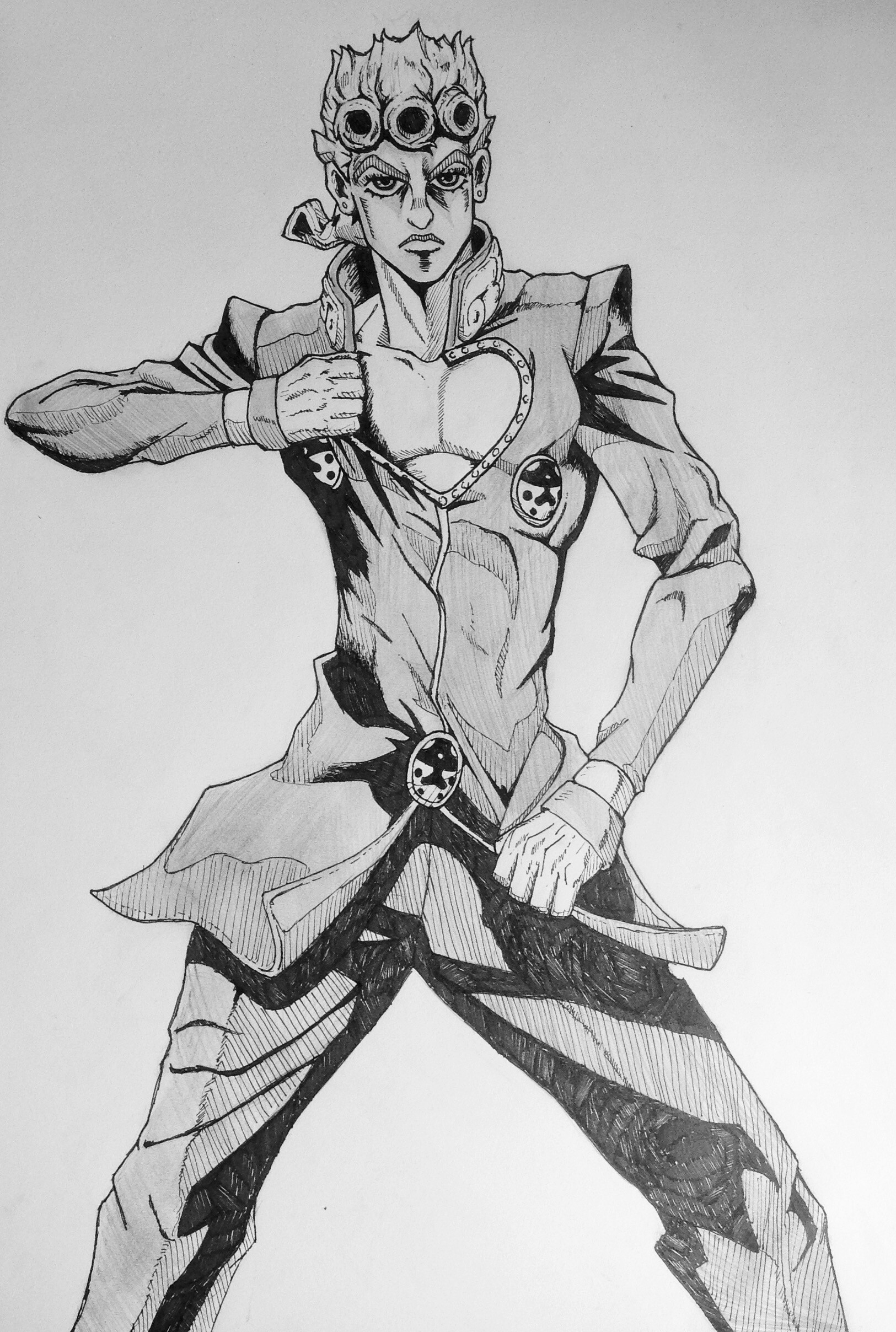 how to draw giorno giovanna step by step