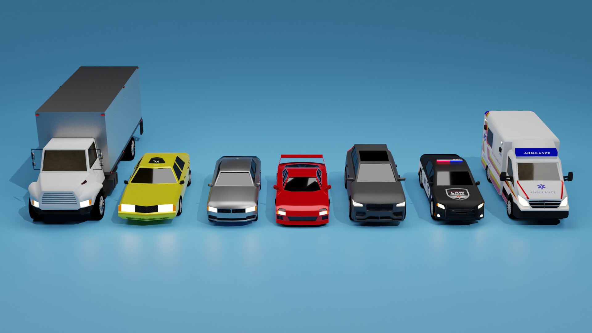 ArtStation - Low Poly Generic Car Collection
