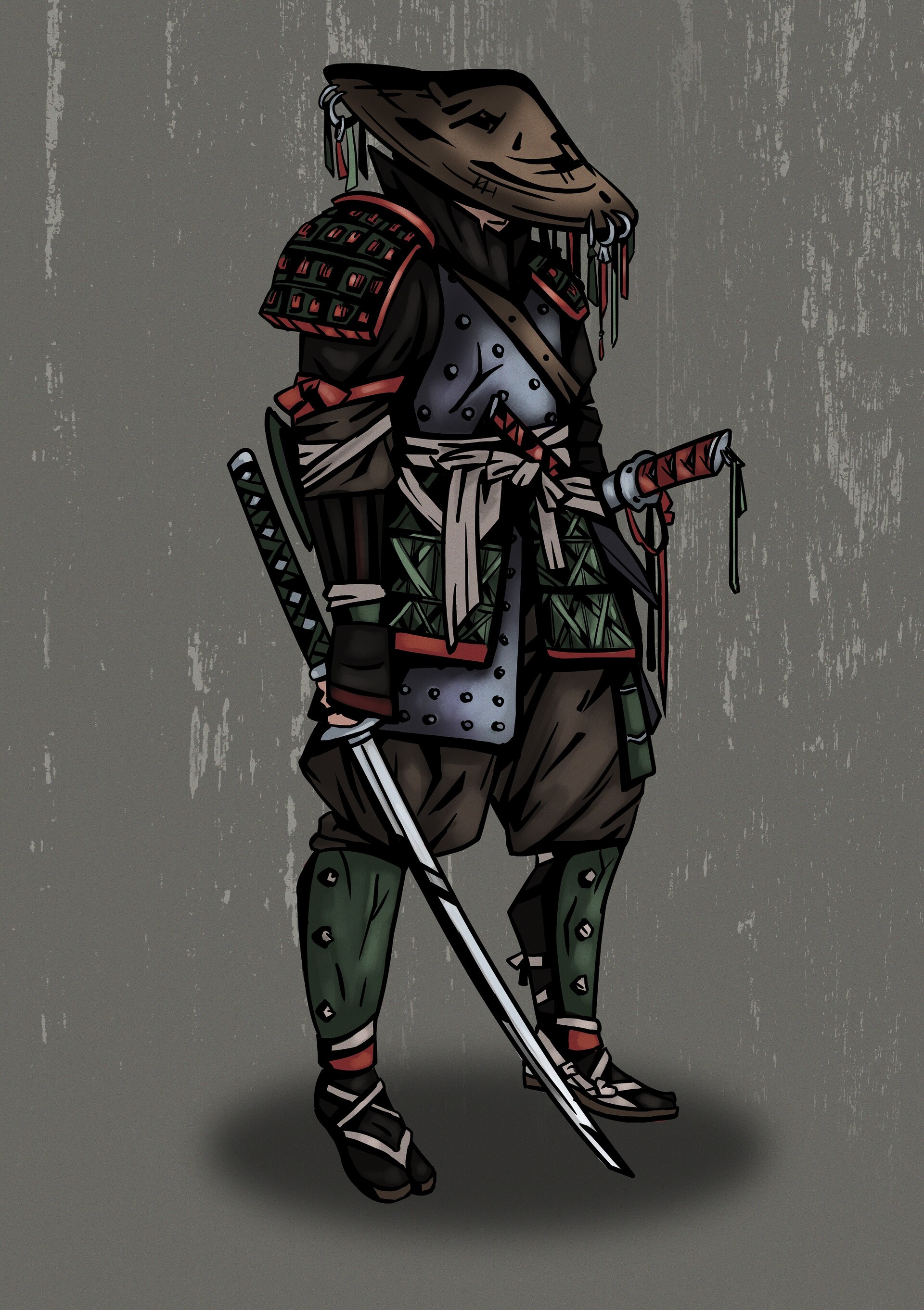 ArtStation - darkest dungeon style samurai