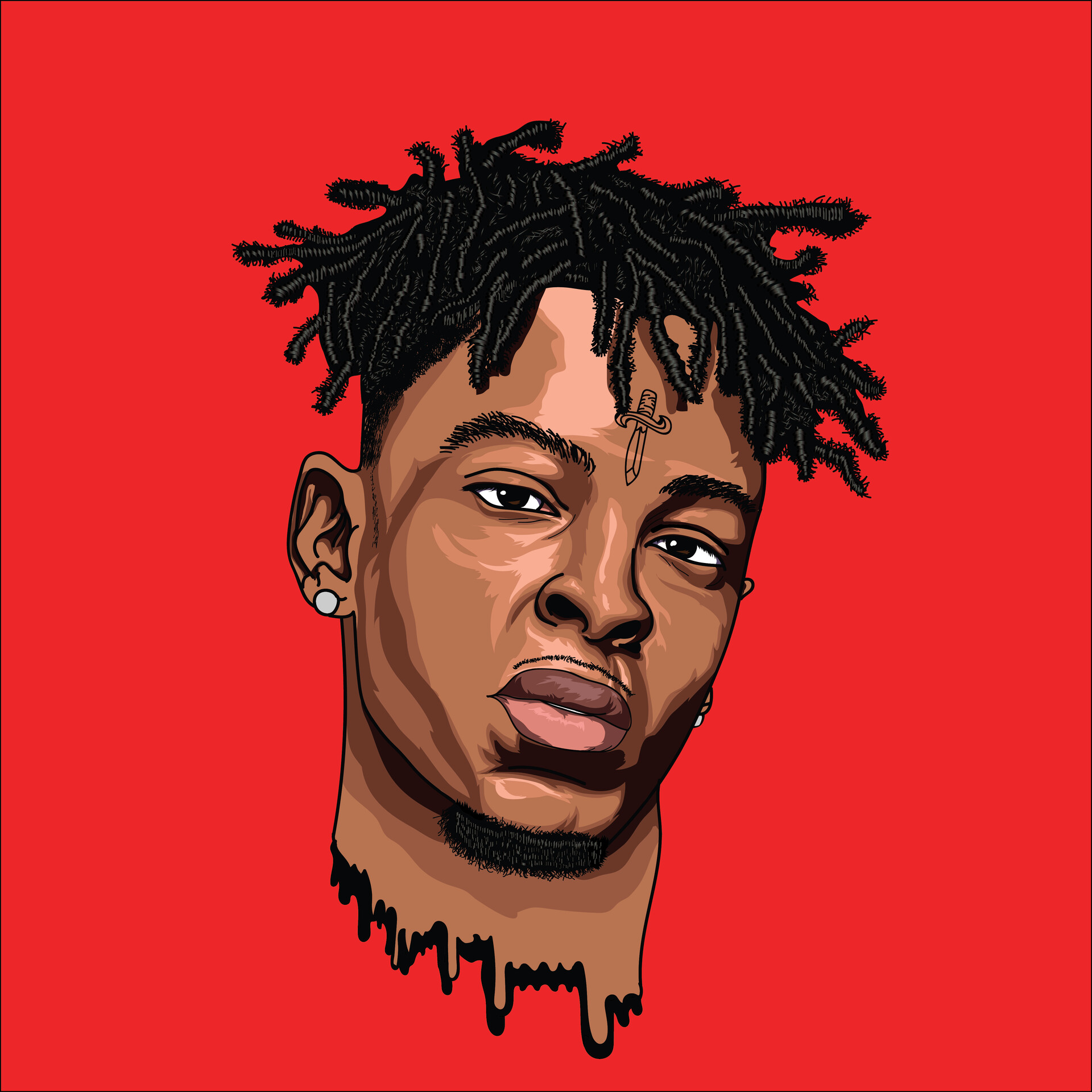 ArtStation - 21 Savage Digital Portrait