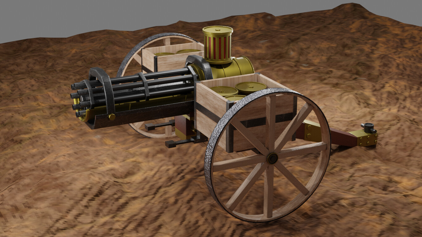 ArtStation - 1874 Gatling Gun/ 2 Versions