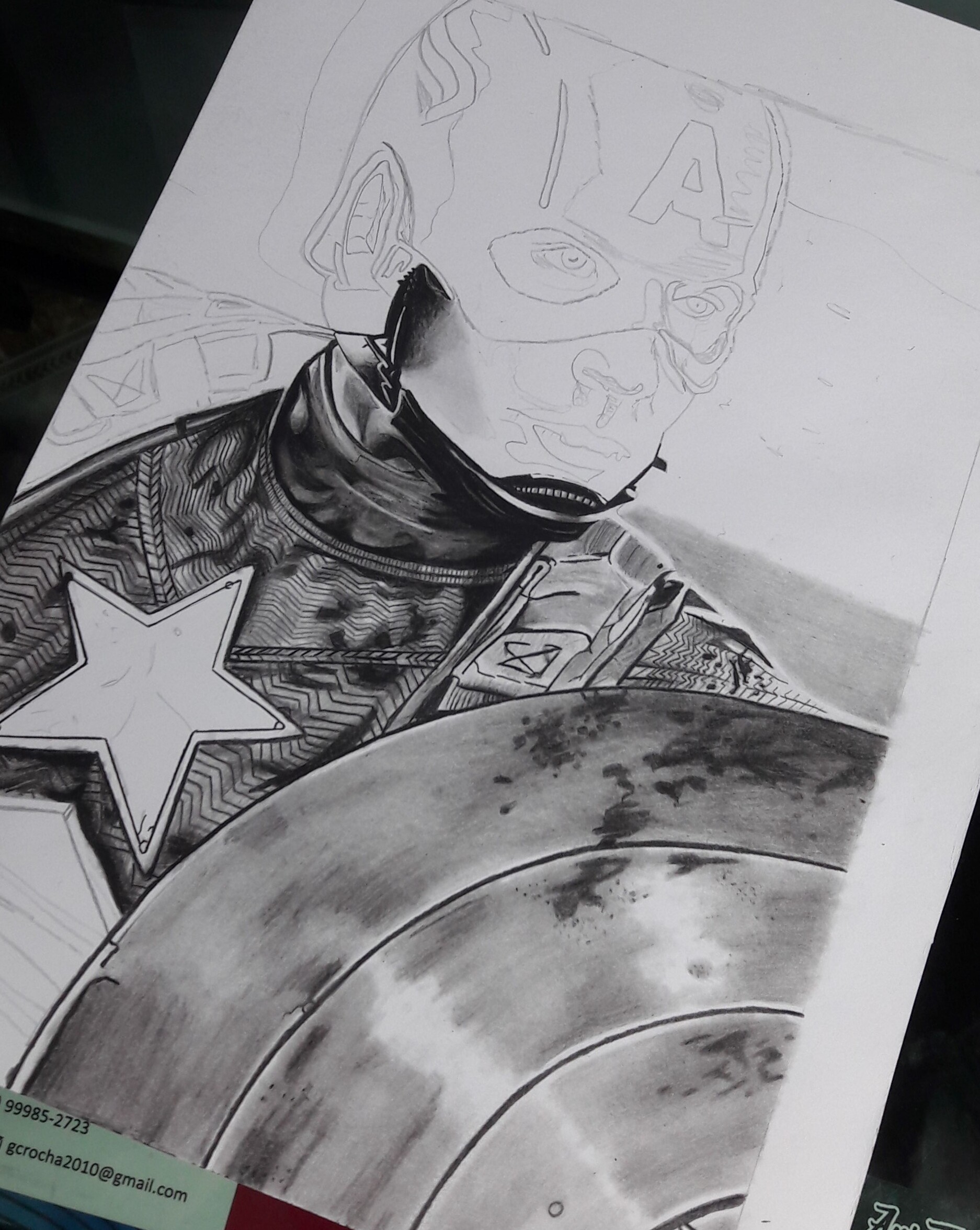 Alex gonçalves_drawing - Captain America drawing