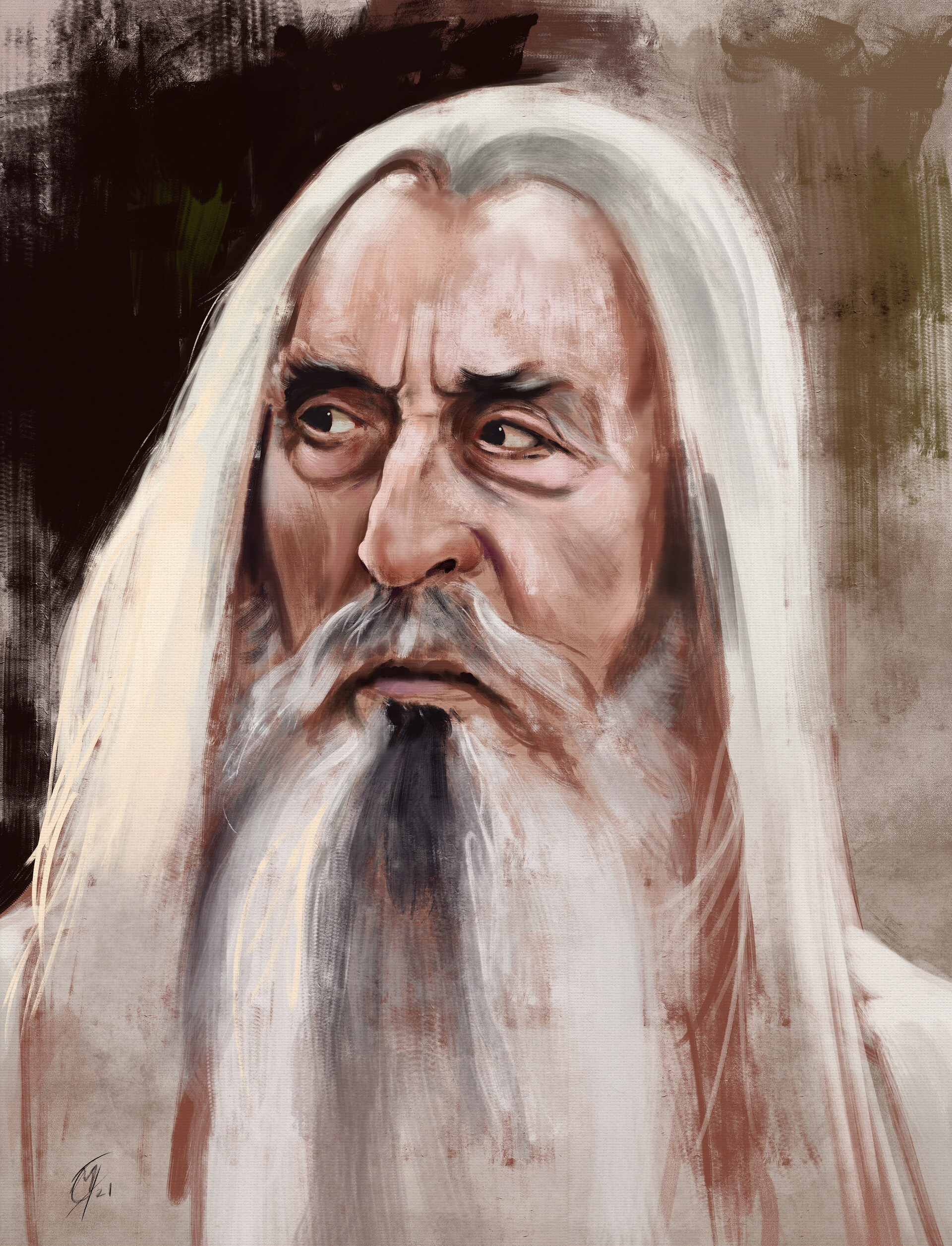 ArtStation - saruman portrait study digital/traditional