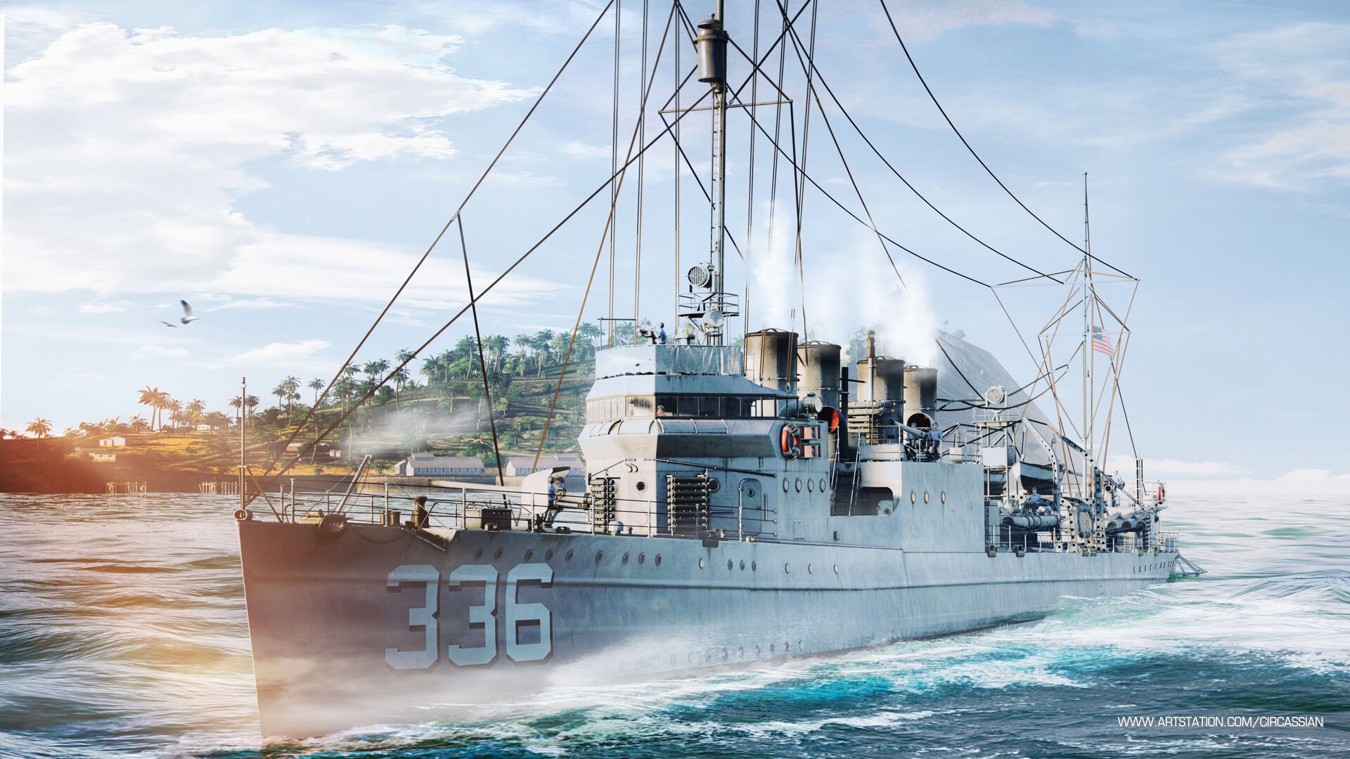 ArtStation - United States Ship Litchfield (DD-336), Clemson-class ...