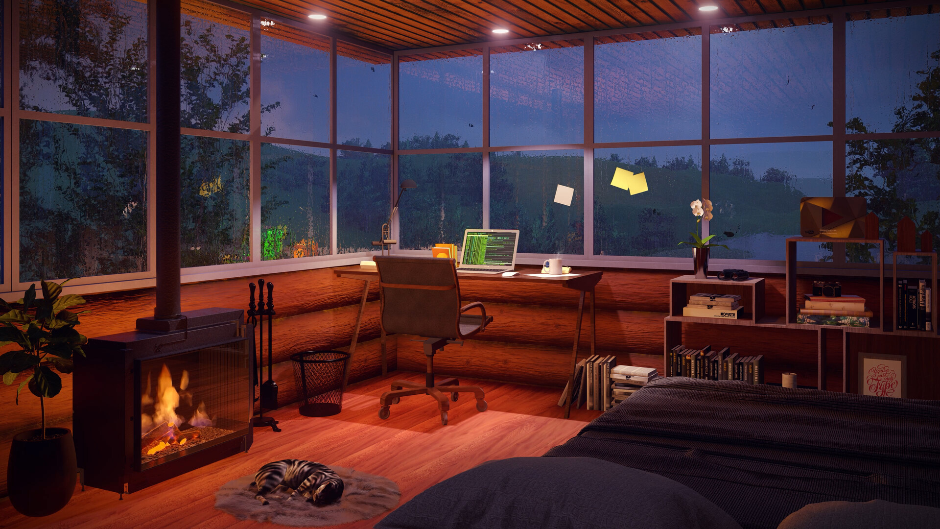 ArtStation - Chill Cabin - Commission for Bee Kang