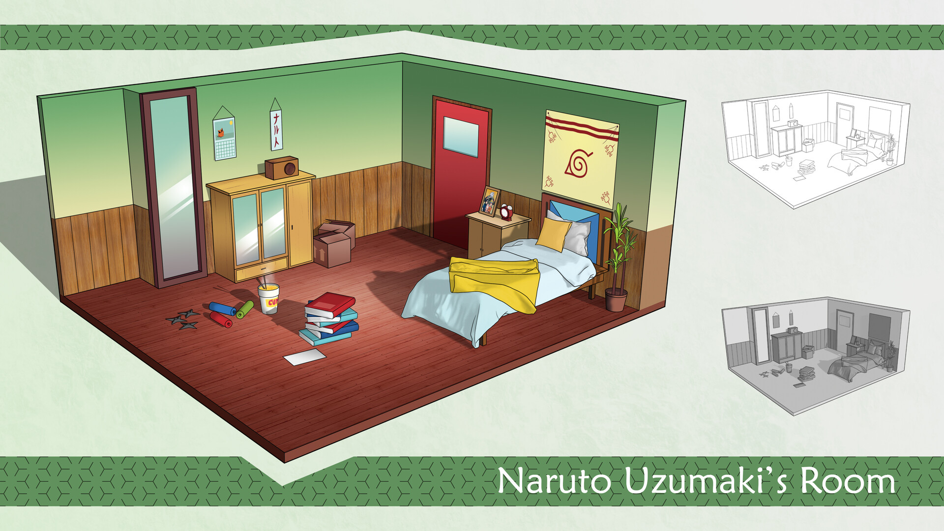 ArtStation - Cutaway Sheet - Naruto Uzumaki's Room