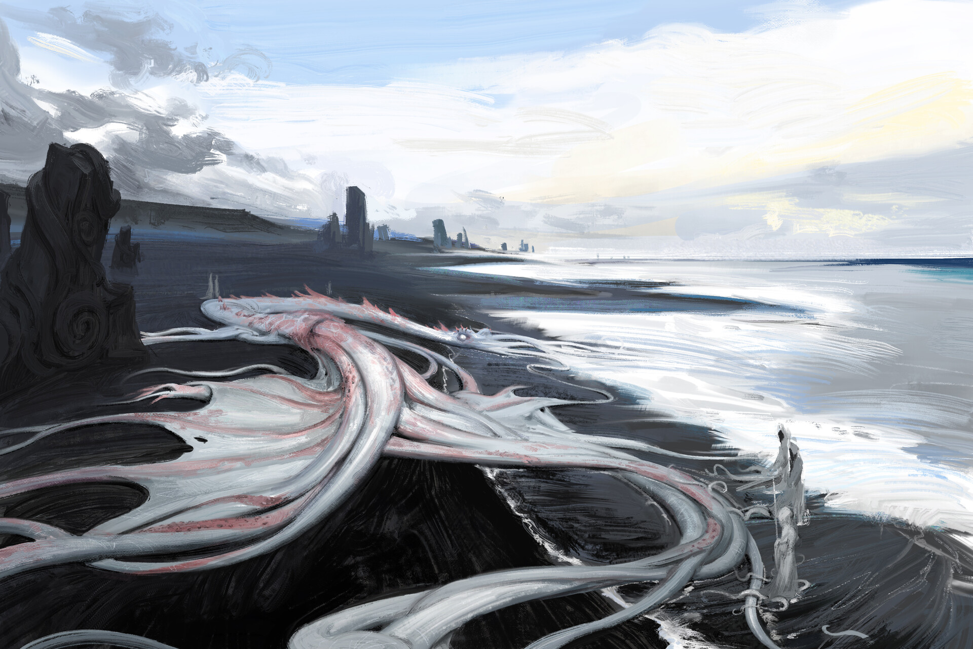 Moon Serpent by Justin Gerard : ImaginaryLeviathans