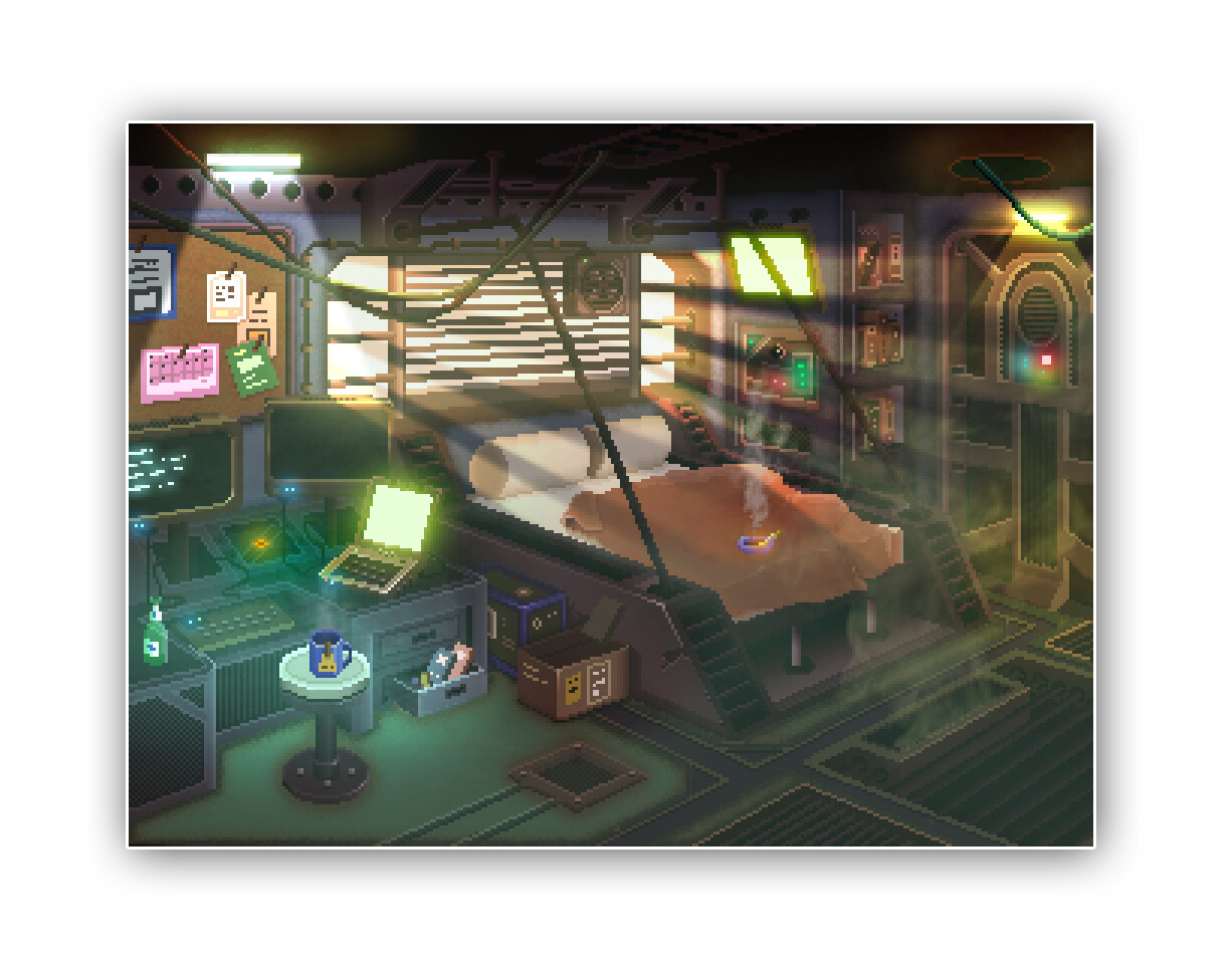 ArtStation - Pixel Art Cyberpunk Apartment
