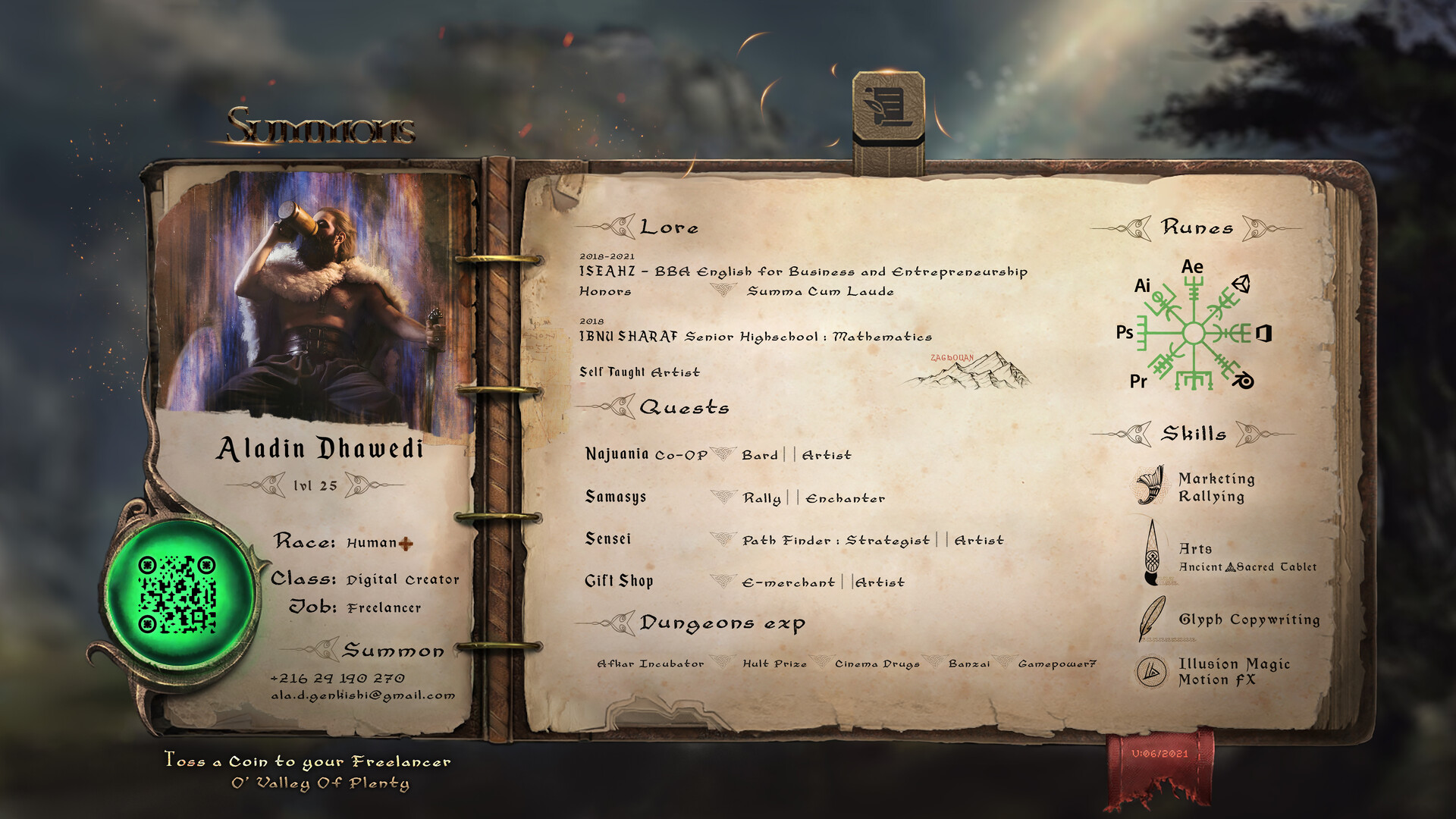 ArtStation - SUMMON - AN EPIC RESUME? : GAME UI CV