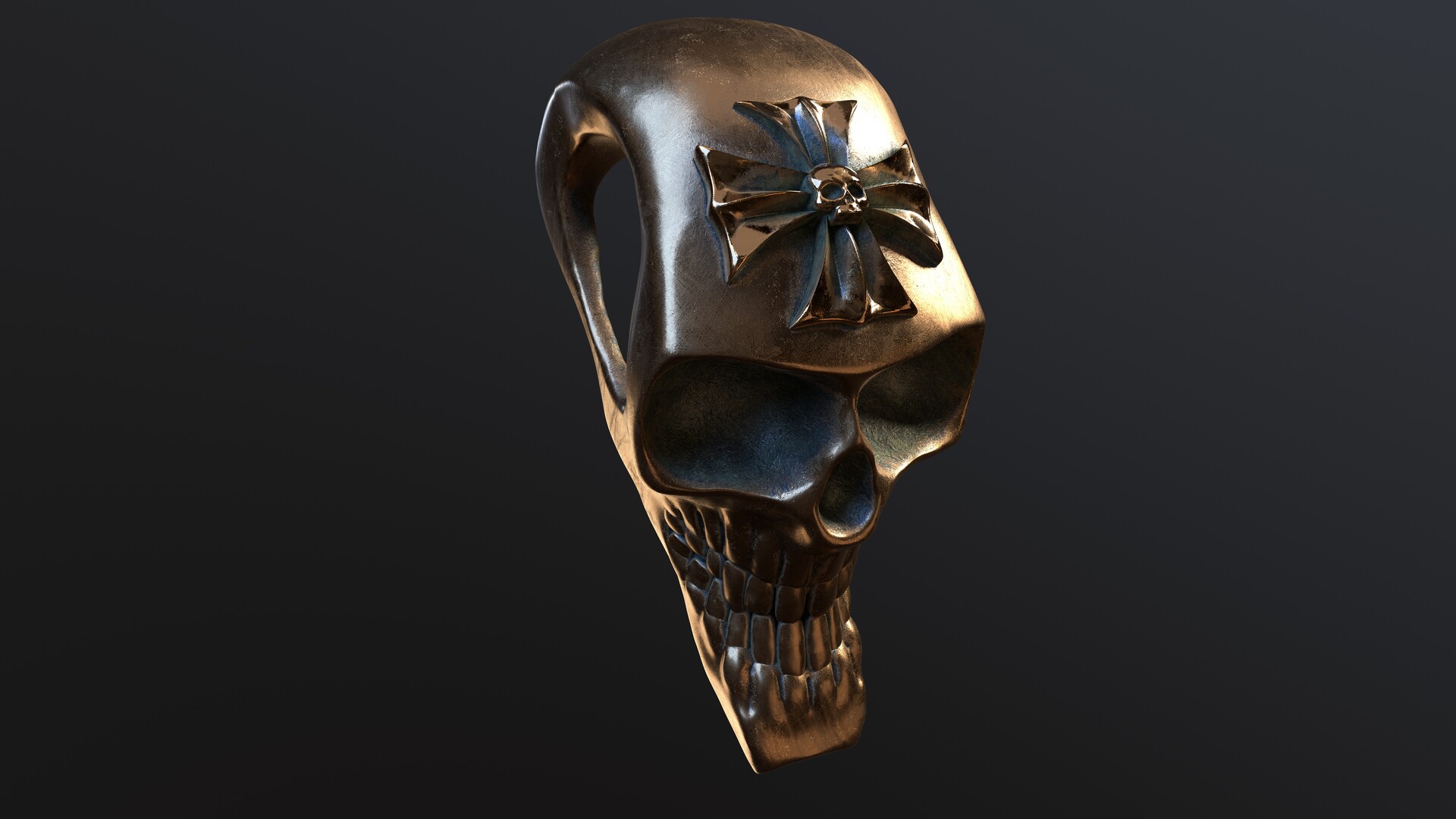 ArtStation - stylized skull pendant