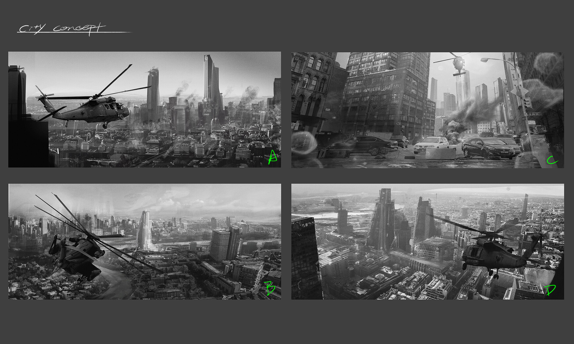 Gray (Chen Cheng-Yu) - City street concept art