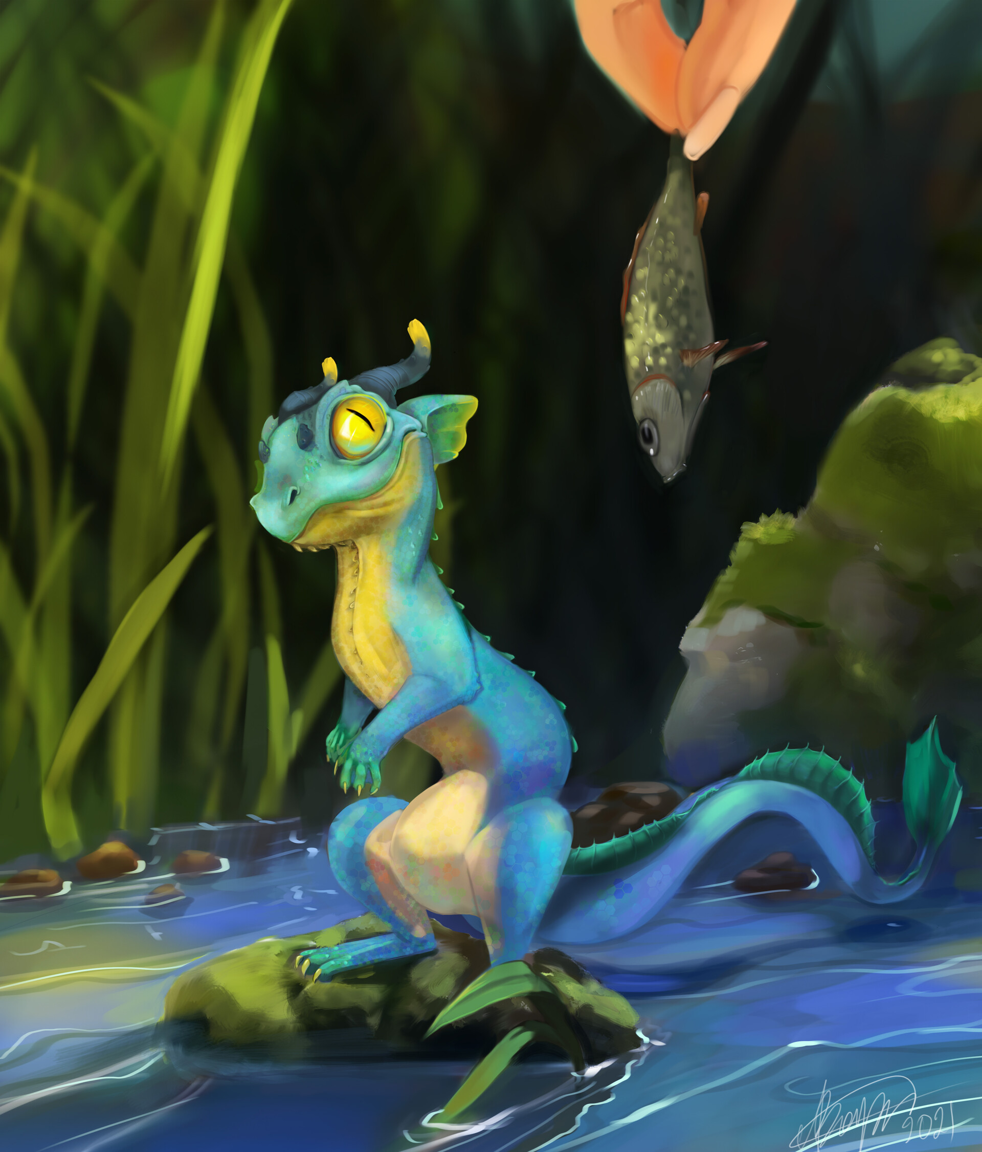 ArtStation - Curious little dragon