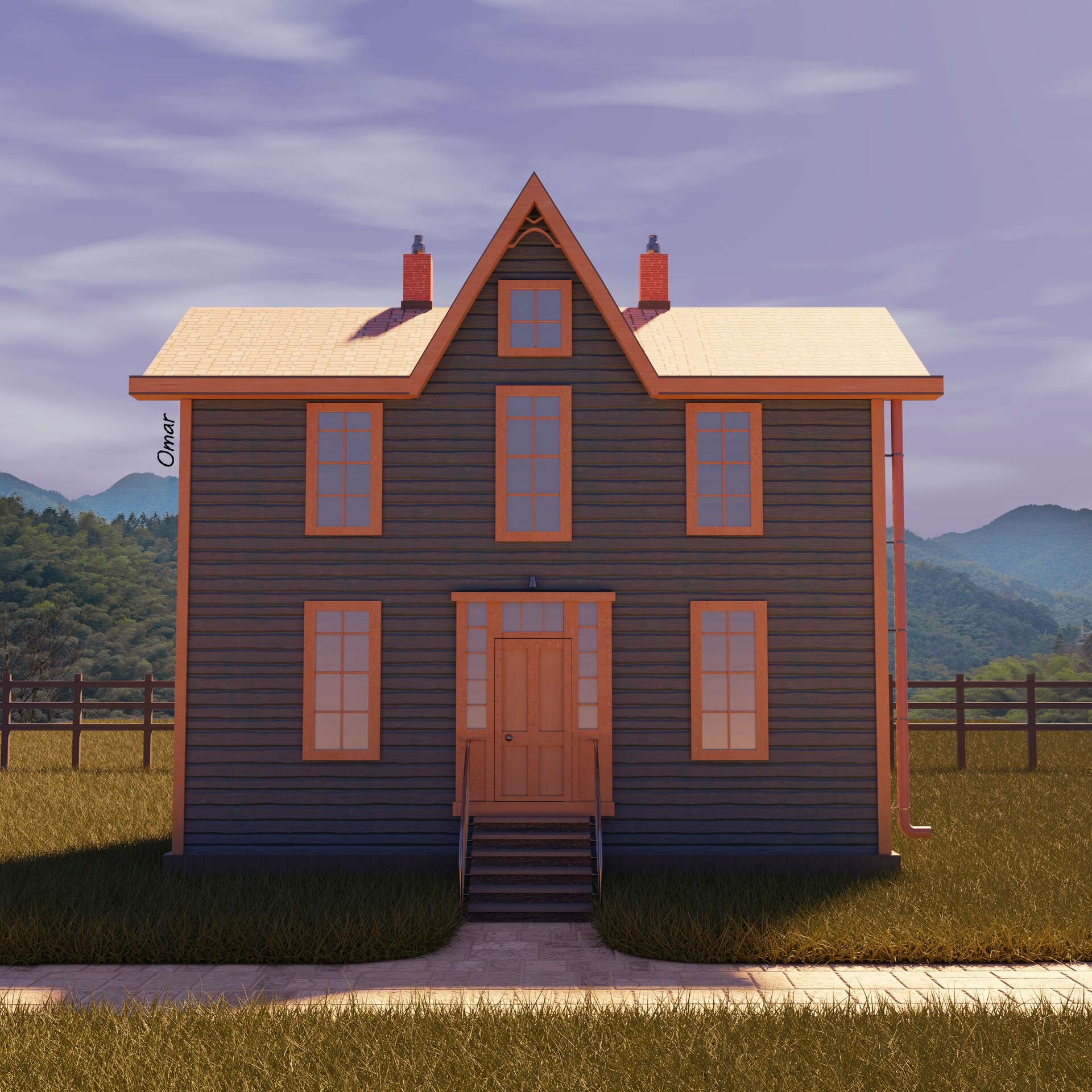 ArtStation - 3D country house.