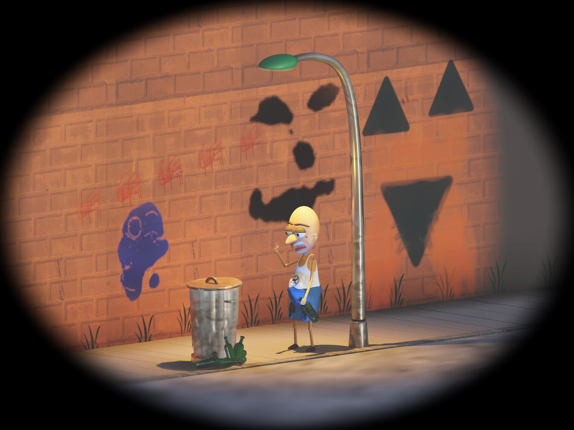 ArtStation - Cartoon_Scene_Mike_Drunkee