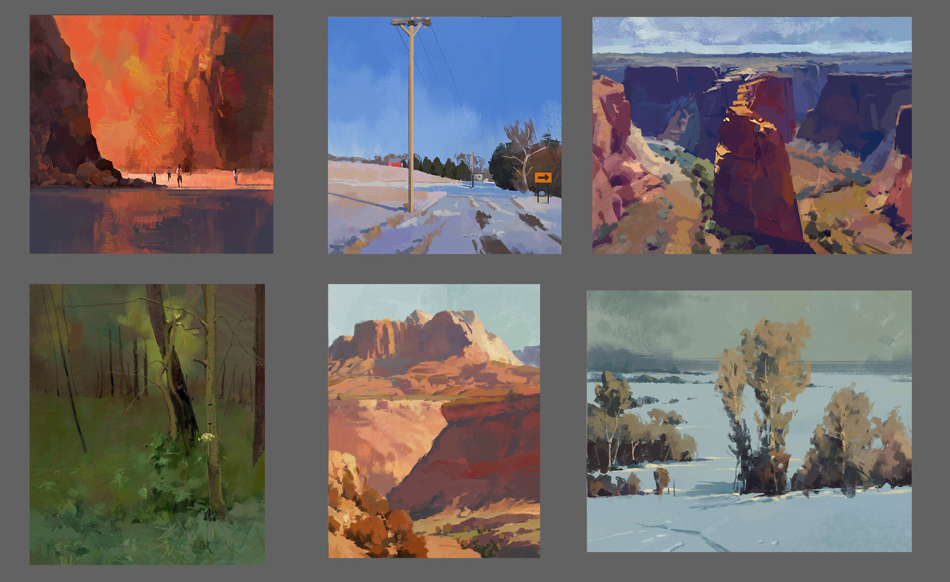 ArtStation - A set of color lanscape exercises