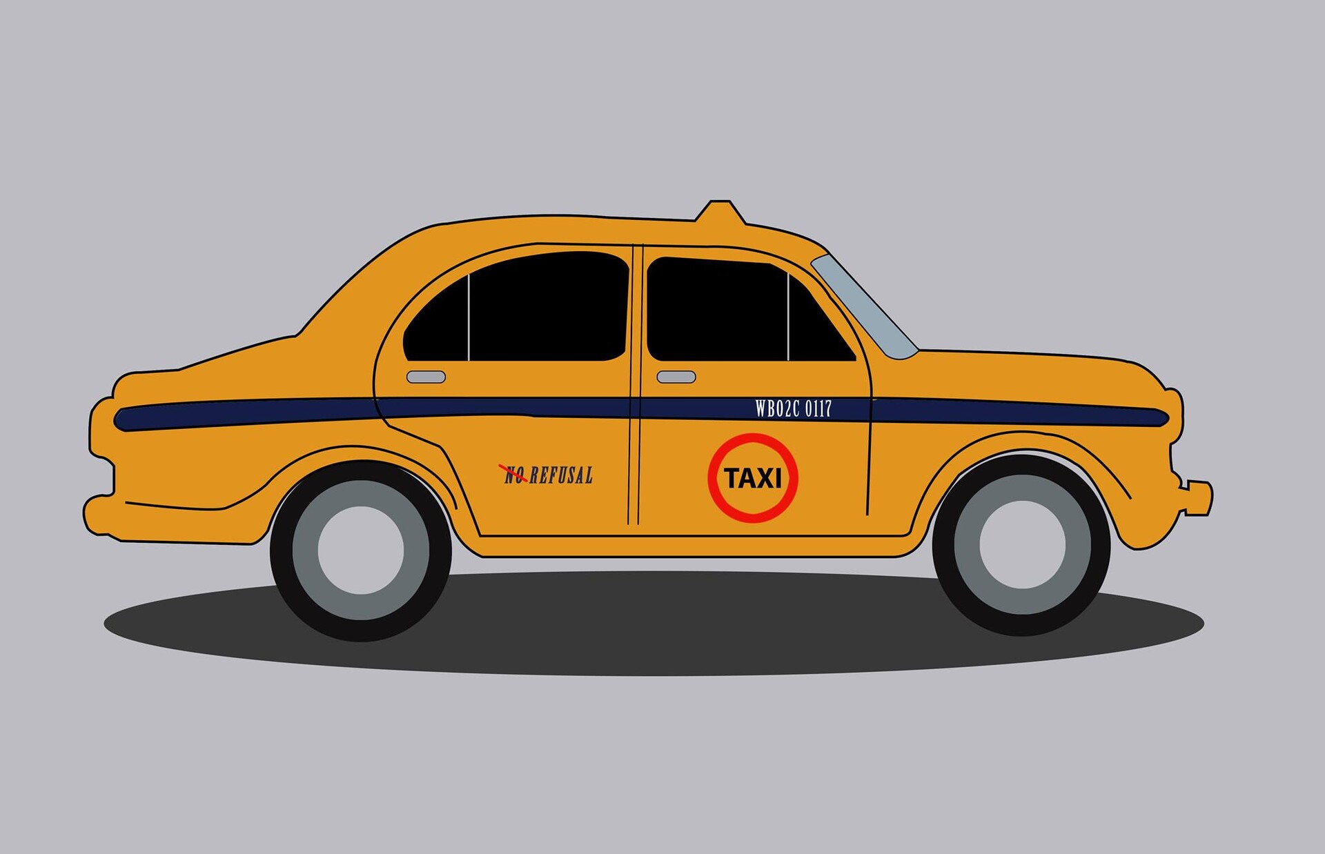 yellow taxi png kolkata