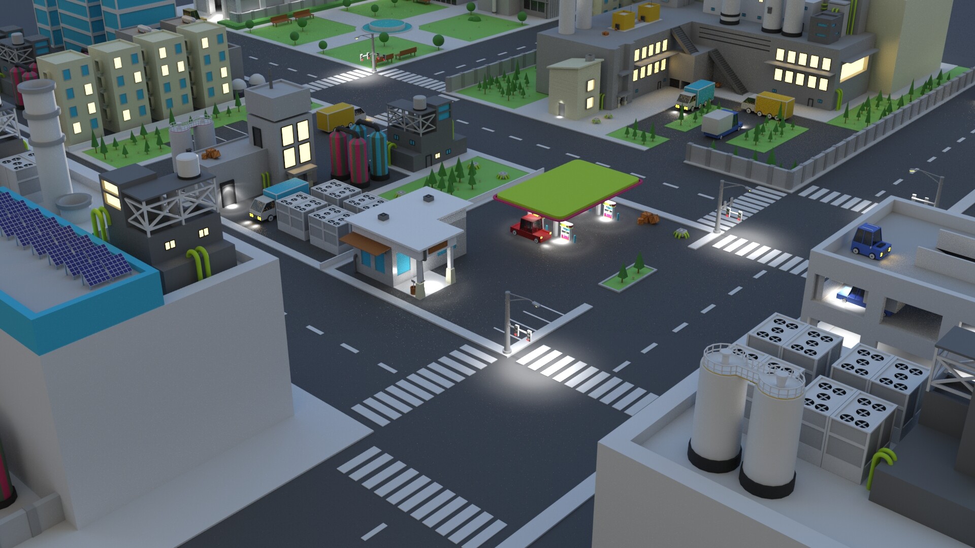 ArtStation - low poly 3D city