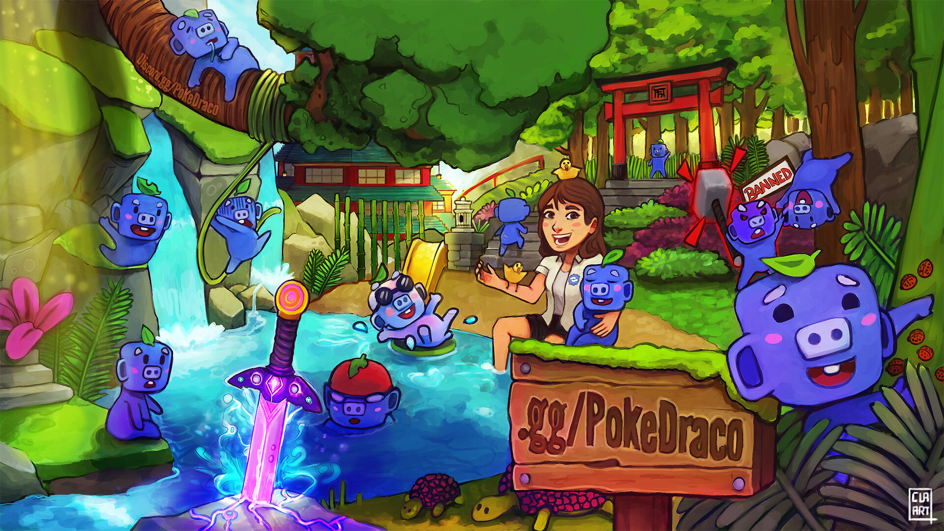 ArtStation - PokeDraco Discord Banner "the craziest wumpus in water"